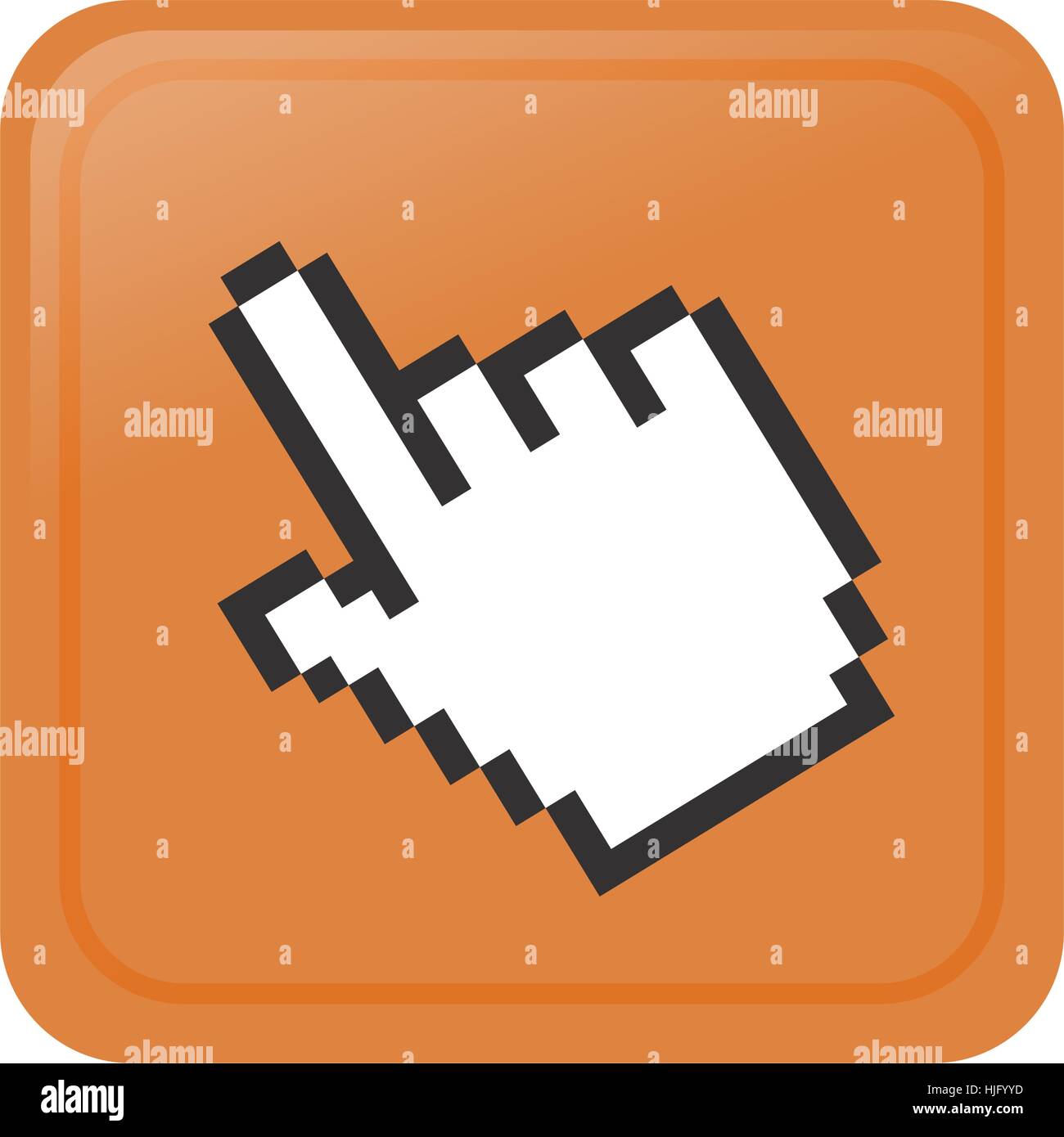 pixelated hand cursor button image vector illustration design Stock ...