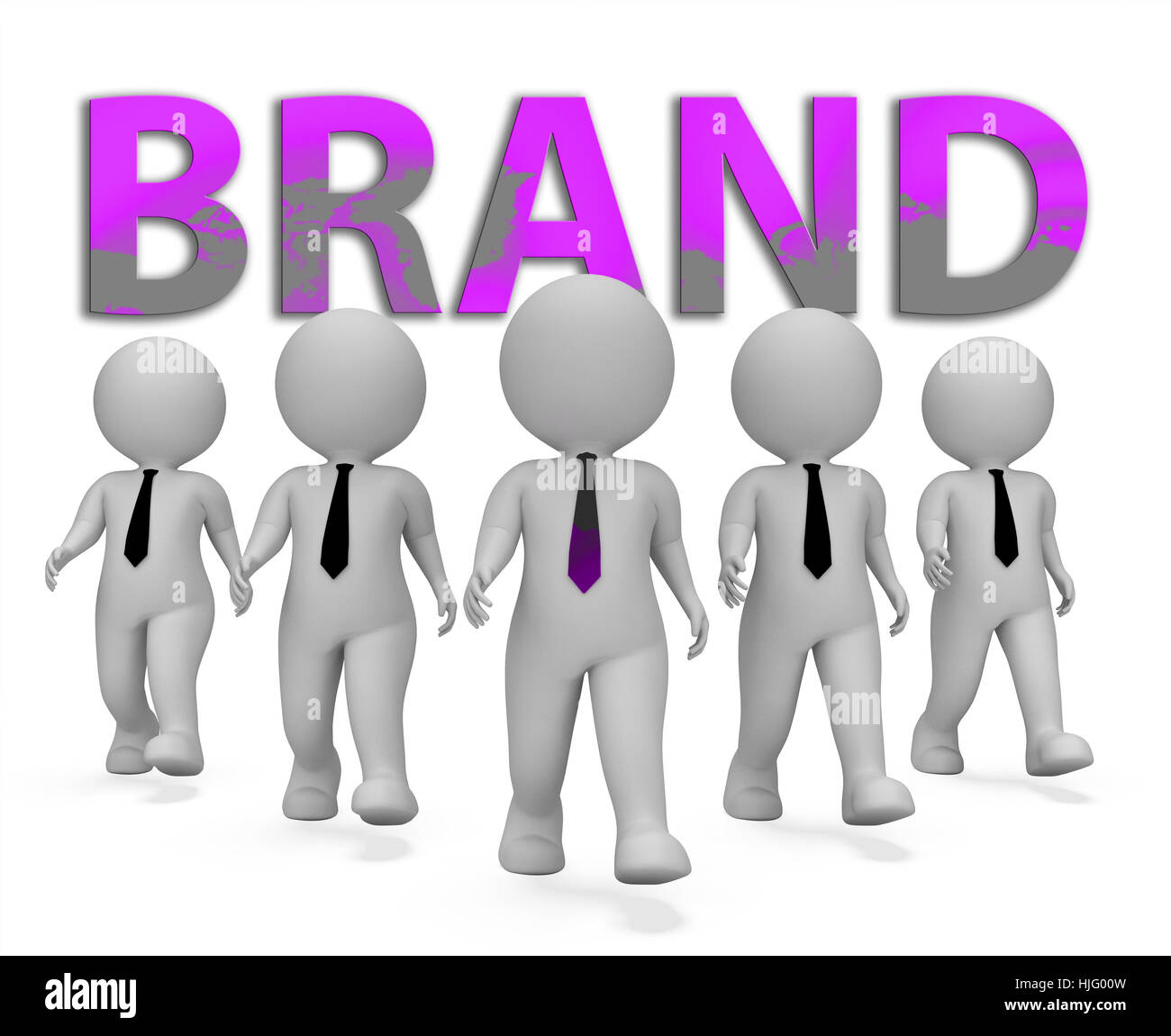 Brand Businessmen Characters Indicating Company Identity 3d Rendering ...