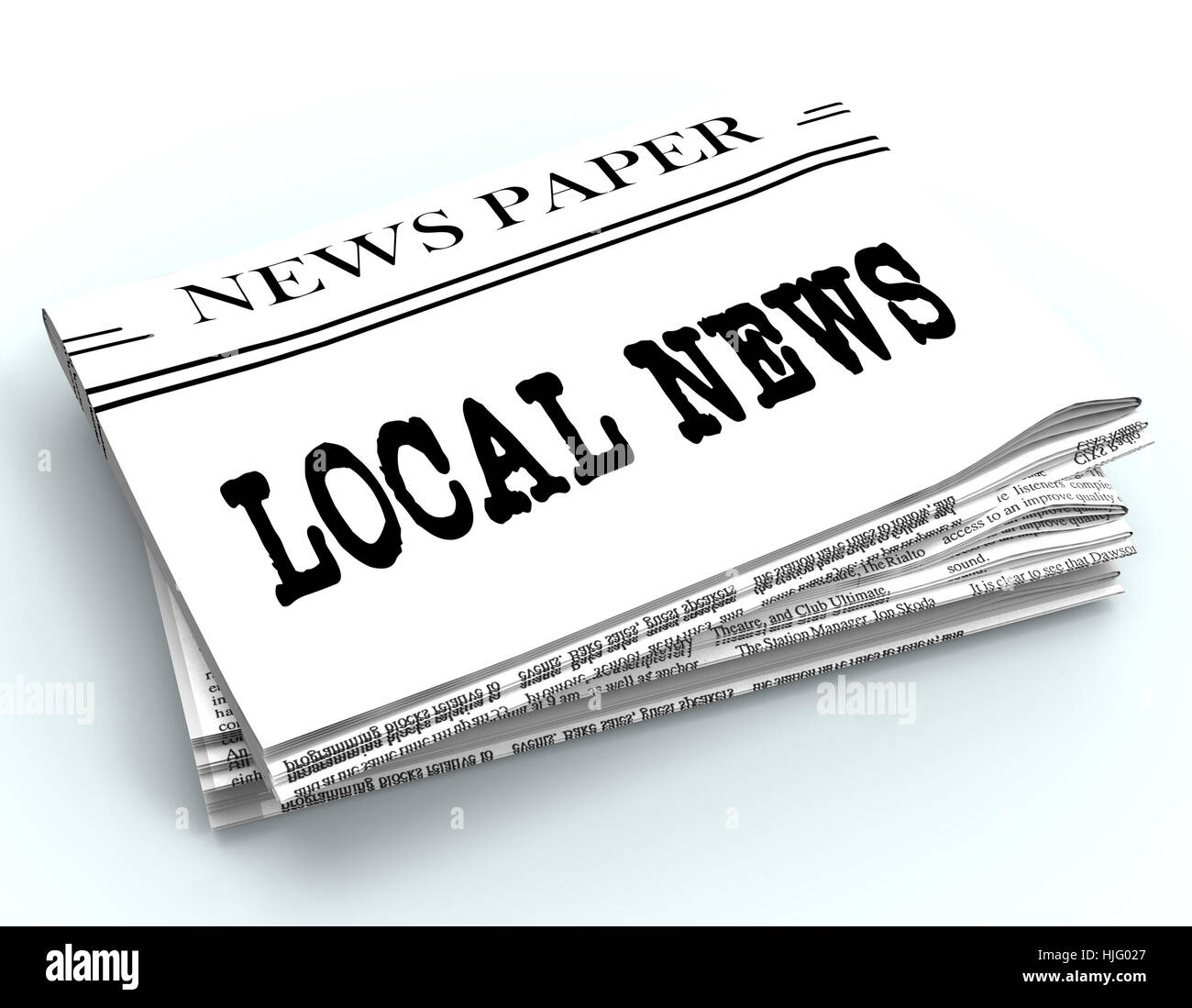 Local News Newspaper Represents Regional Newspaper 3d Rendering Stock ...