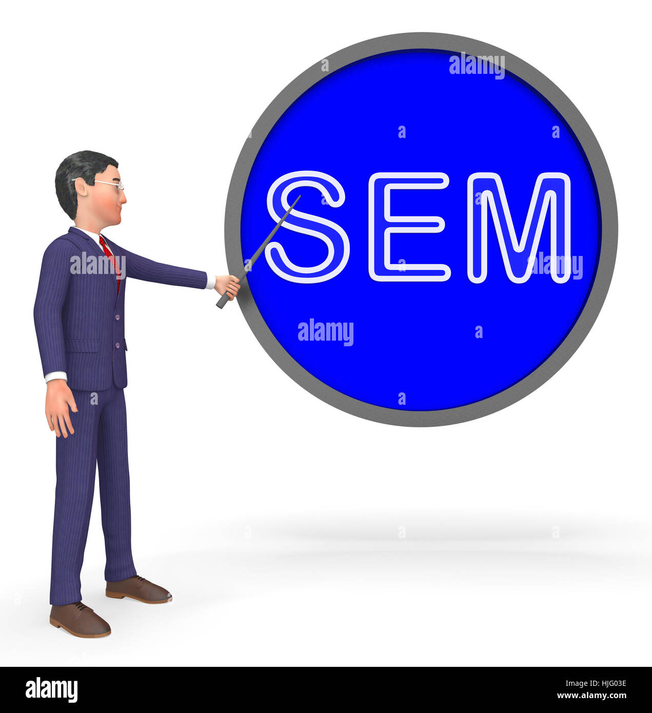 Sem Button Sign Means Sales Promotion 3d Rendering Stock Photo - Alamy
