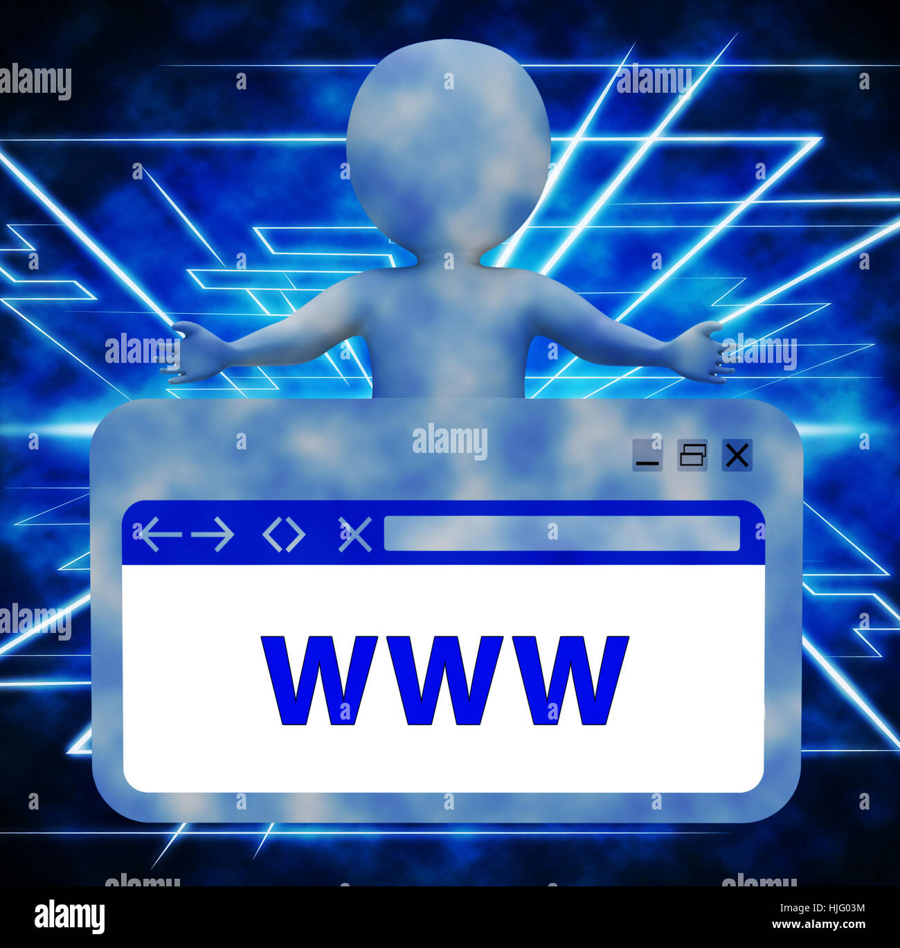 Www Website Characters Showing Online Searching 3d Rendering Stock ...