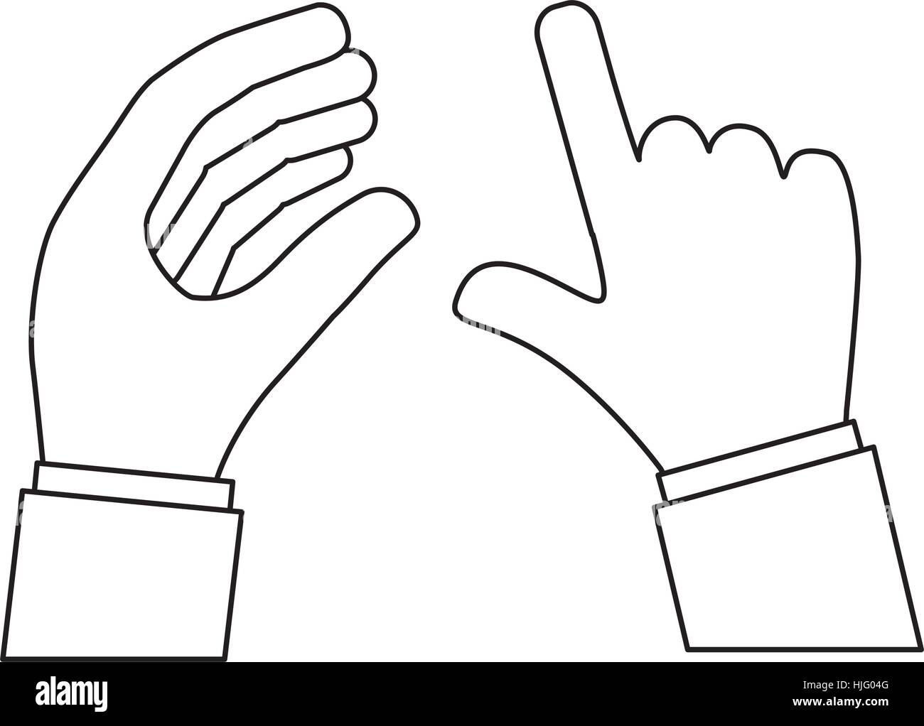 gesture of hands holding and tapping icon image vector illustration ...