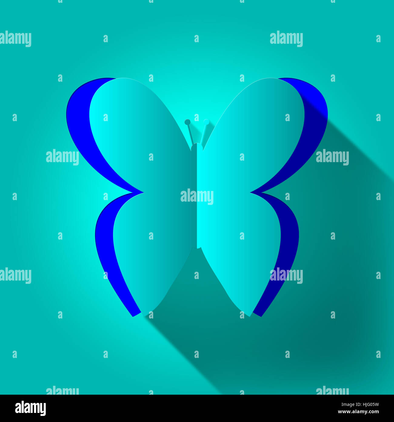 Blue Butterfly Cutout Shows Nature Butterflies 3d Illustration Stock ...