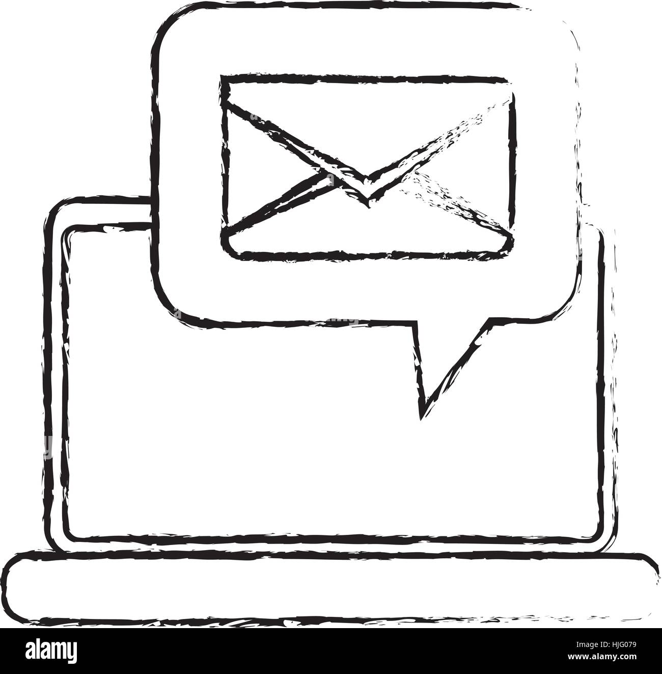 email related icons image sketch style vector illustration design Stock ...