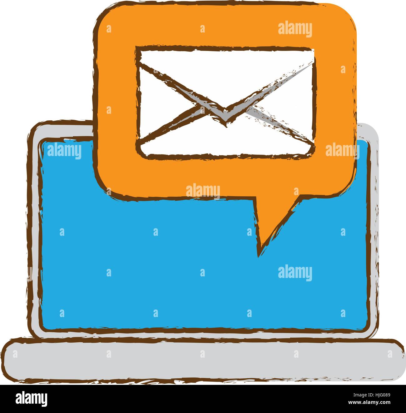 email related icons image sketch style vector illustration design Stock ...