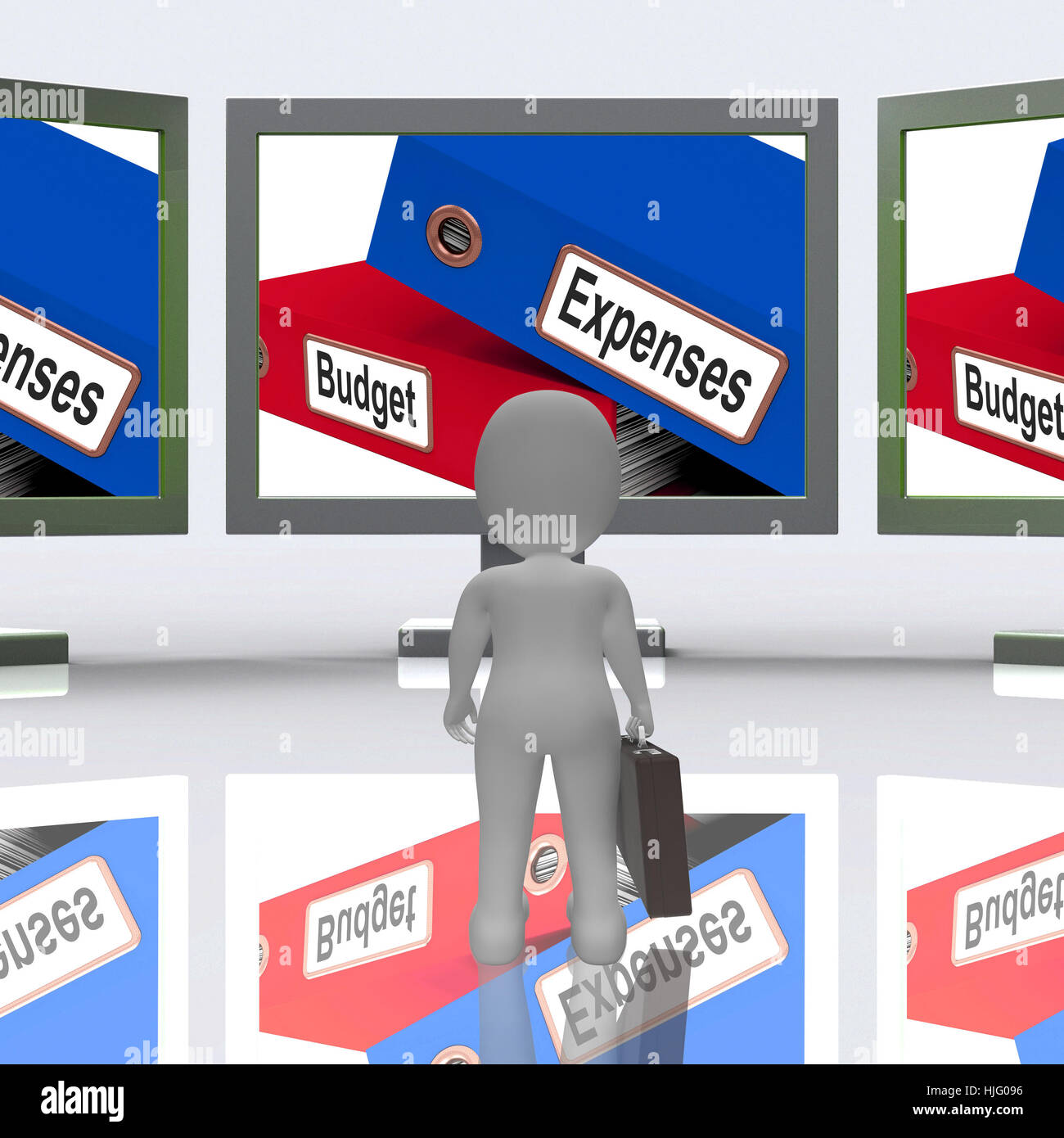 Budget Expenses Screen Meaning Business Finances And Budgeting 3d ...