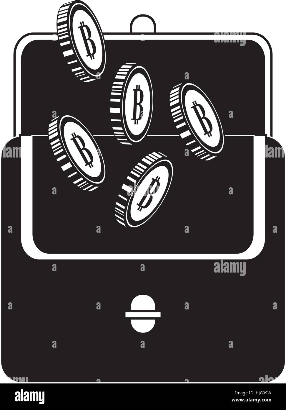 coin with letter b money related icon image black and white vector ...