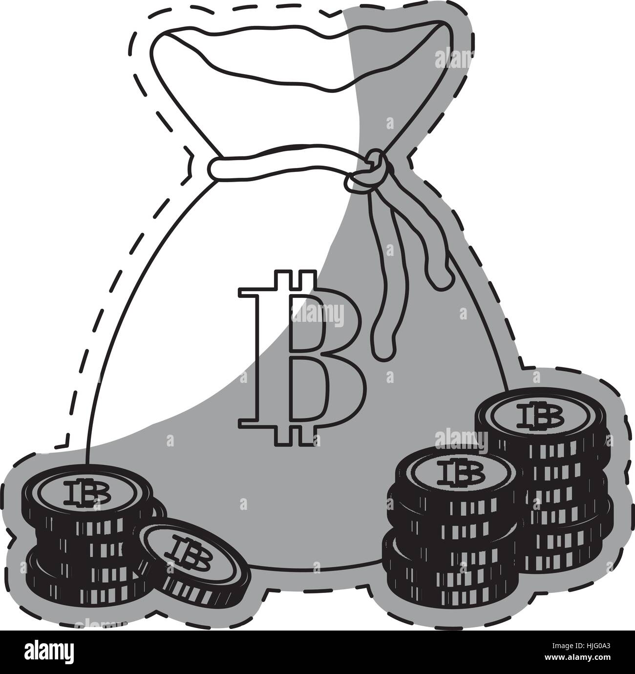coin with letter b money related icon image sticker vector illustration ...