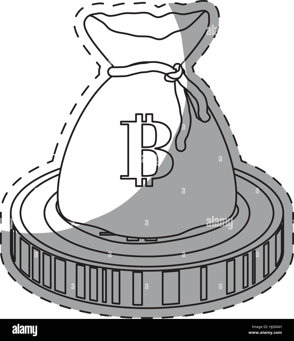 coin with letter b money related icon image sticker vector illustration ...
