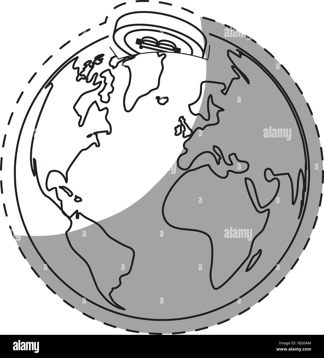 planet earth coin with letter B as emblem bank related icons image ...