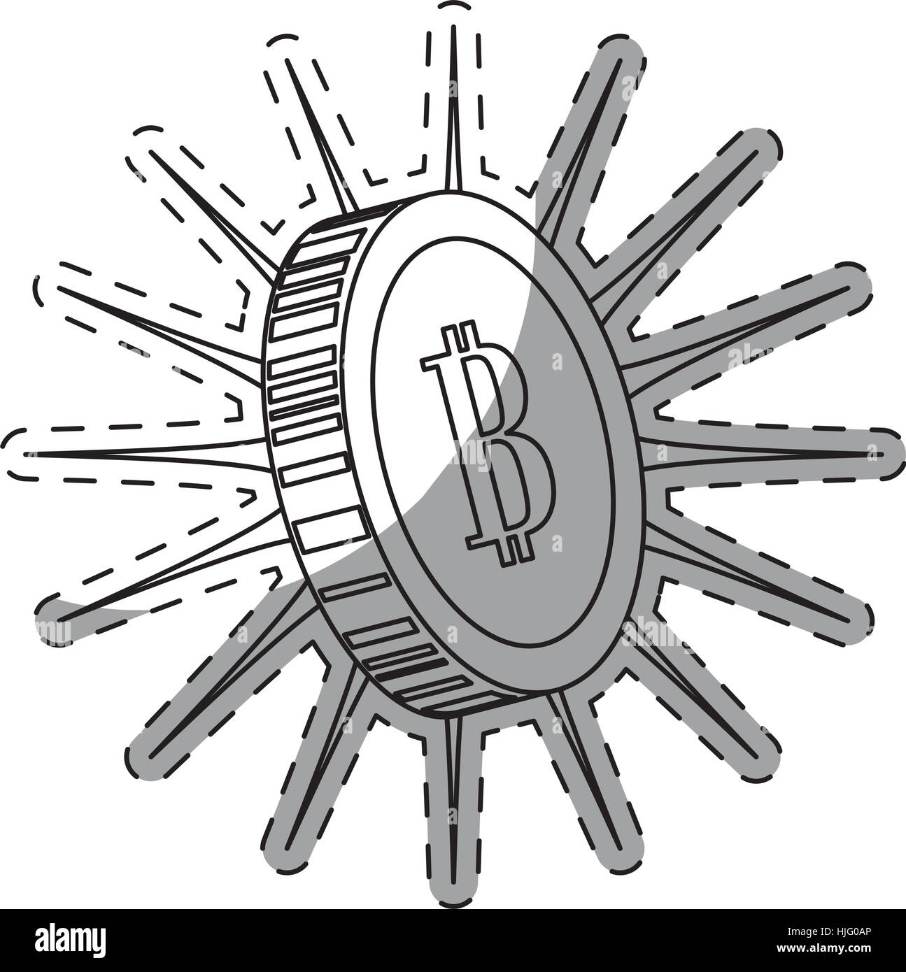 coin with letter b money related icon image sticker vector illustration ...