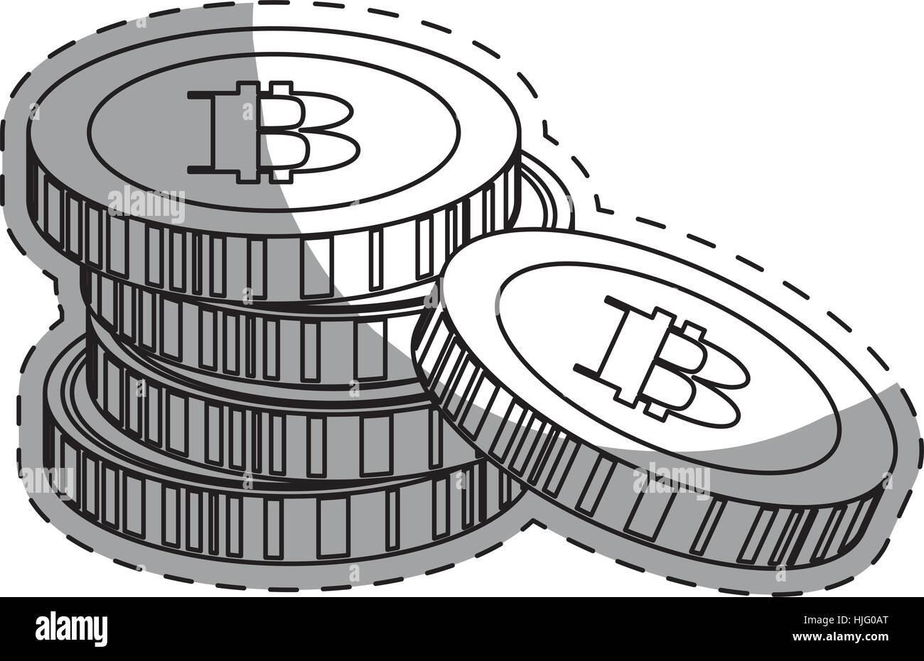 coin with letter b money related icon image sticker vector illustration ...