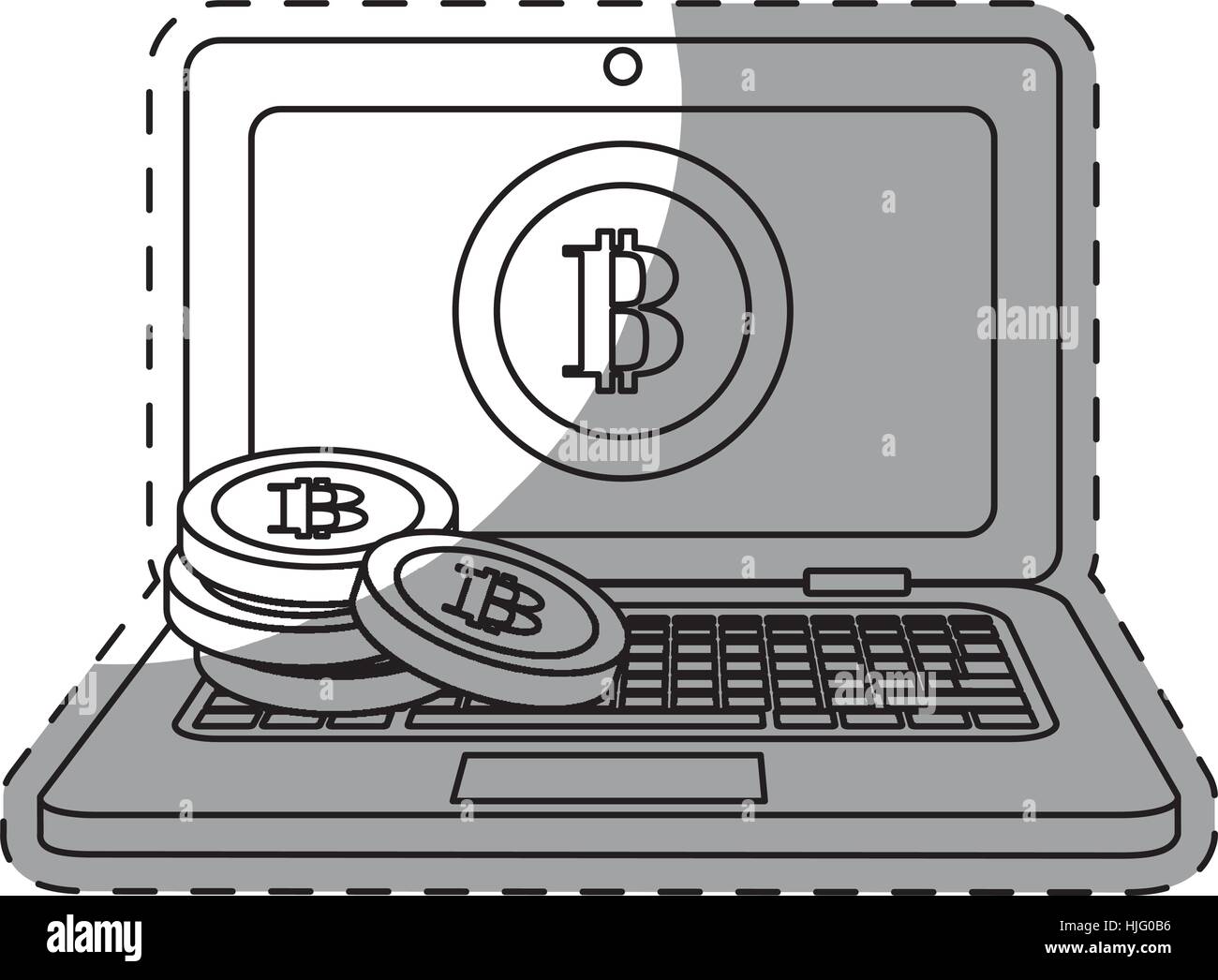 coin with letter b money related icon image sticker vector illustration ...