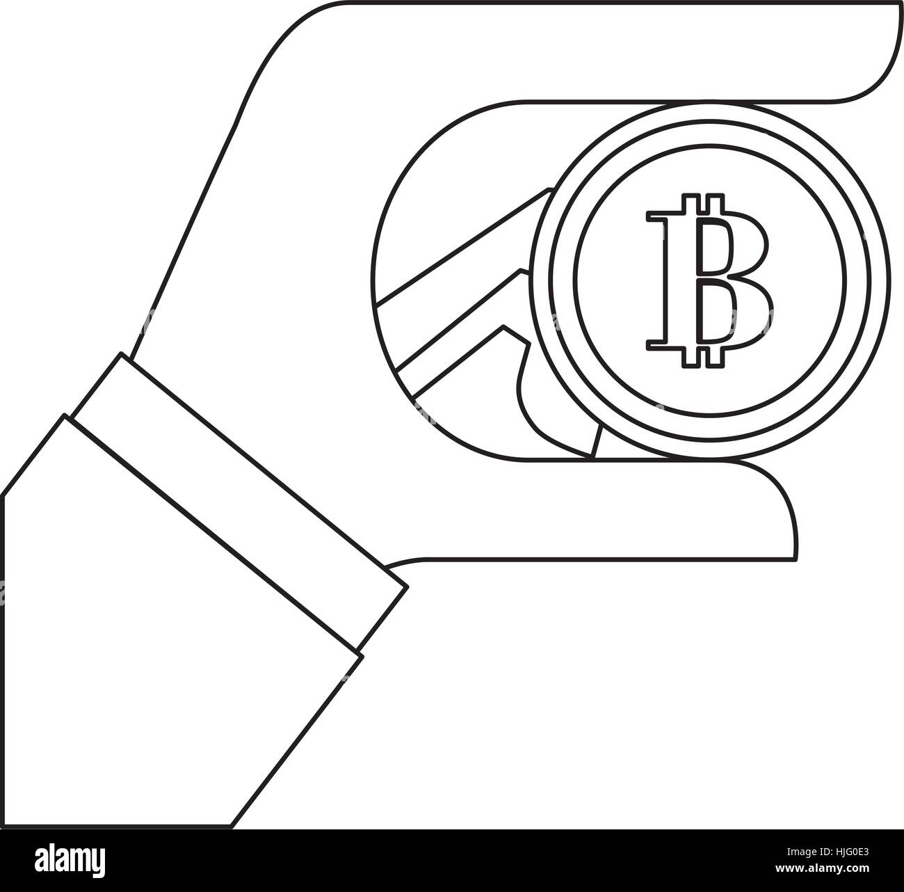 coin with letter b money related icon image simple black line vector ...