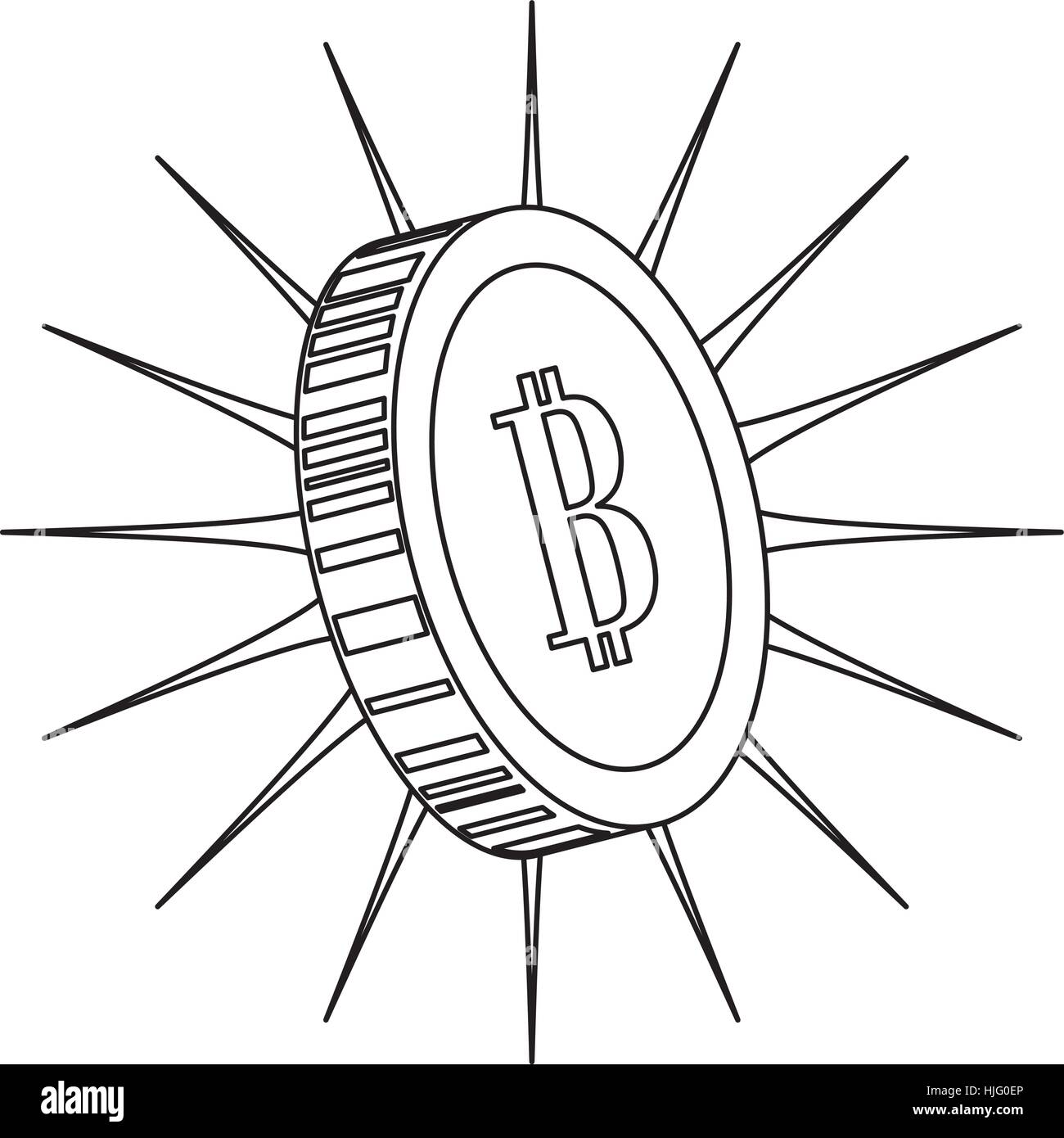 coin with letter b money related icon image simple black line vector ...