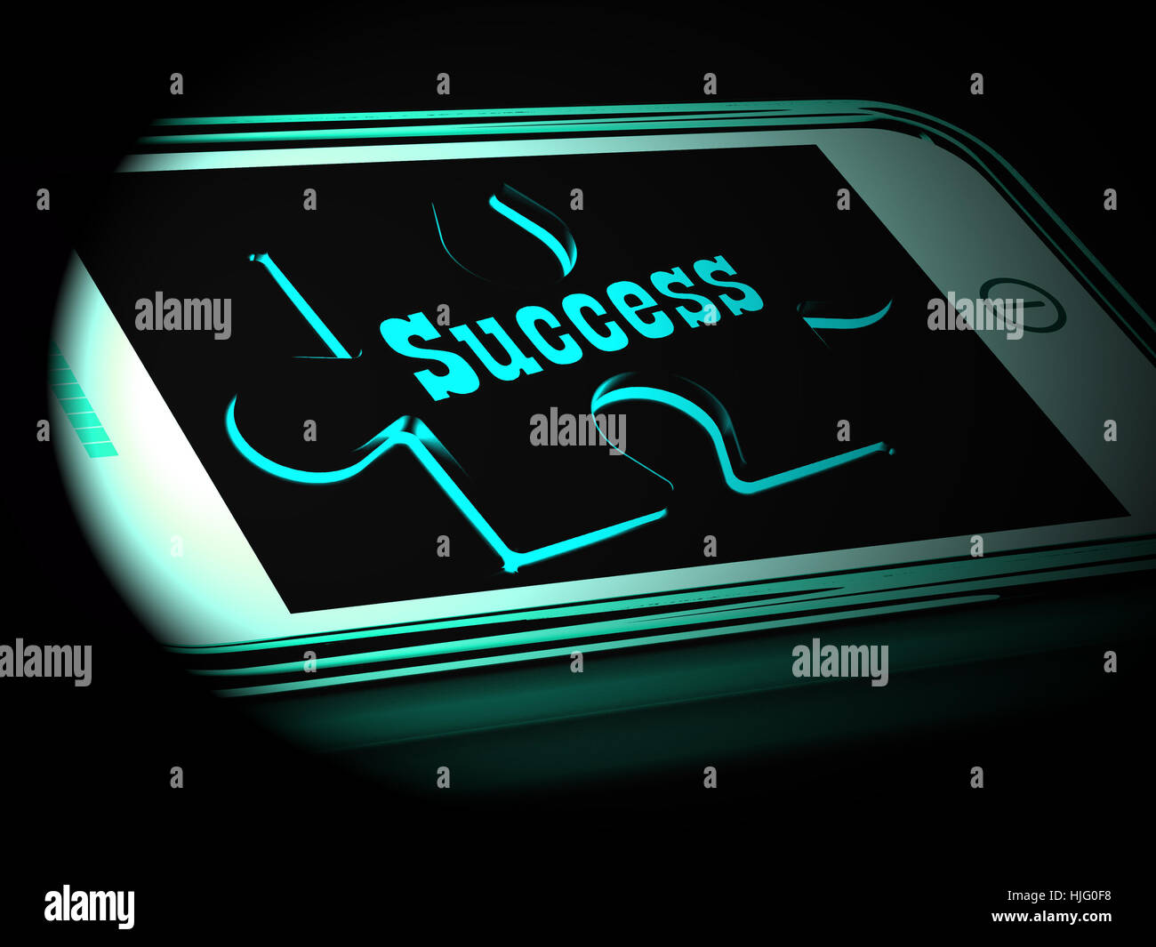 Success On Smartphone Shows Progression And Improvement 3d Rendering ...