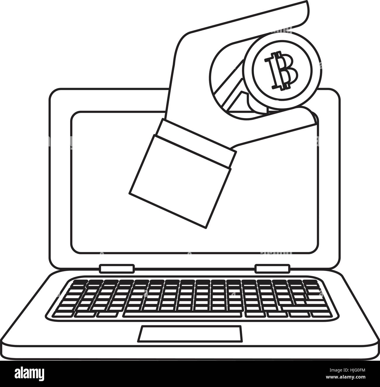 coin with letter b money related icon image simple black line vector ...