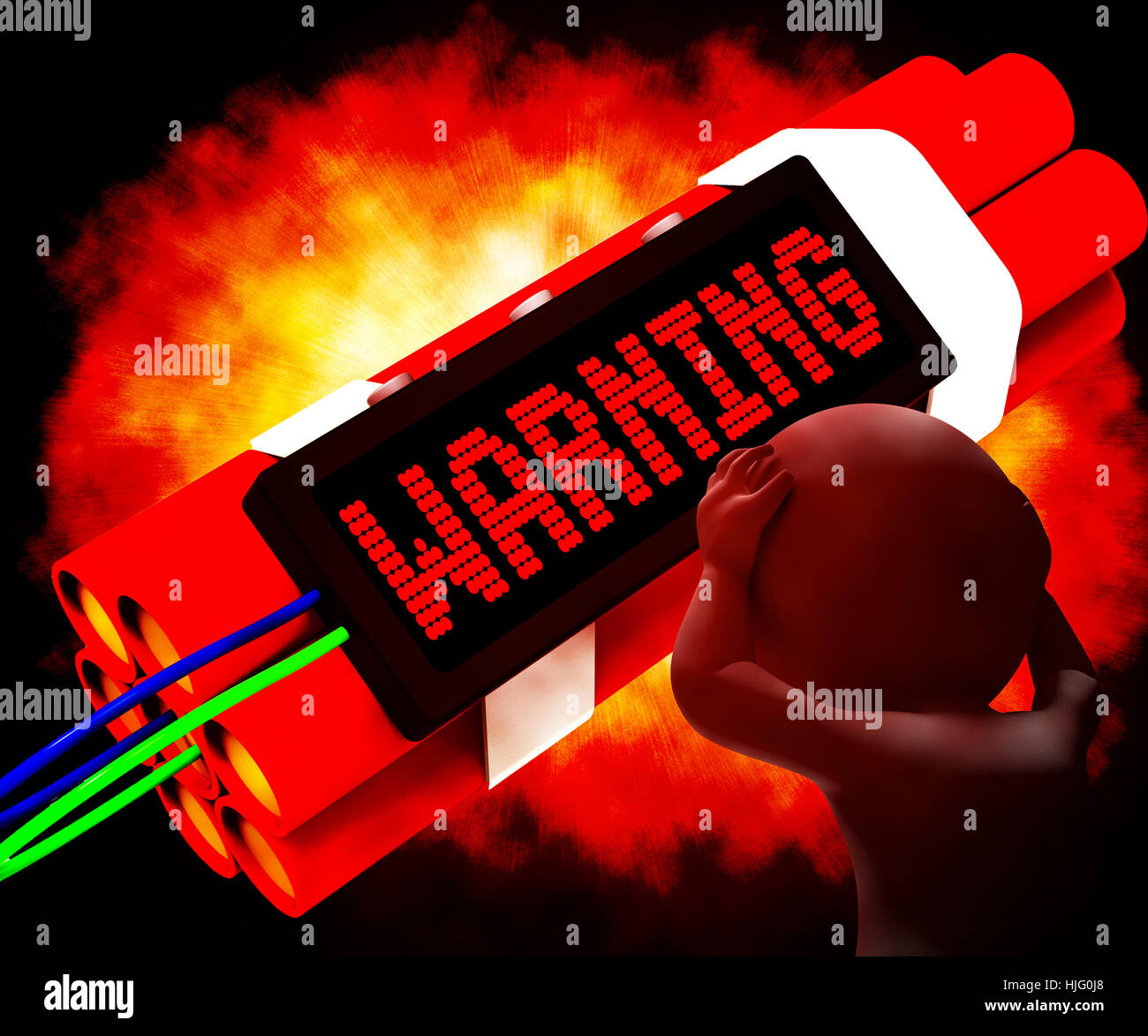 Warning Dynamite Sign Means Caution Or Danger 3d Rendering Stock Photo ...