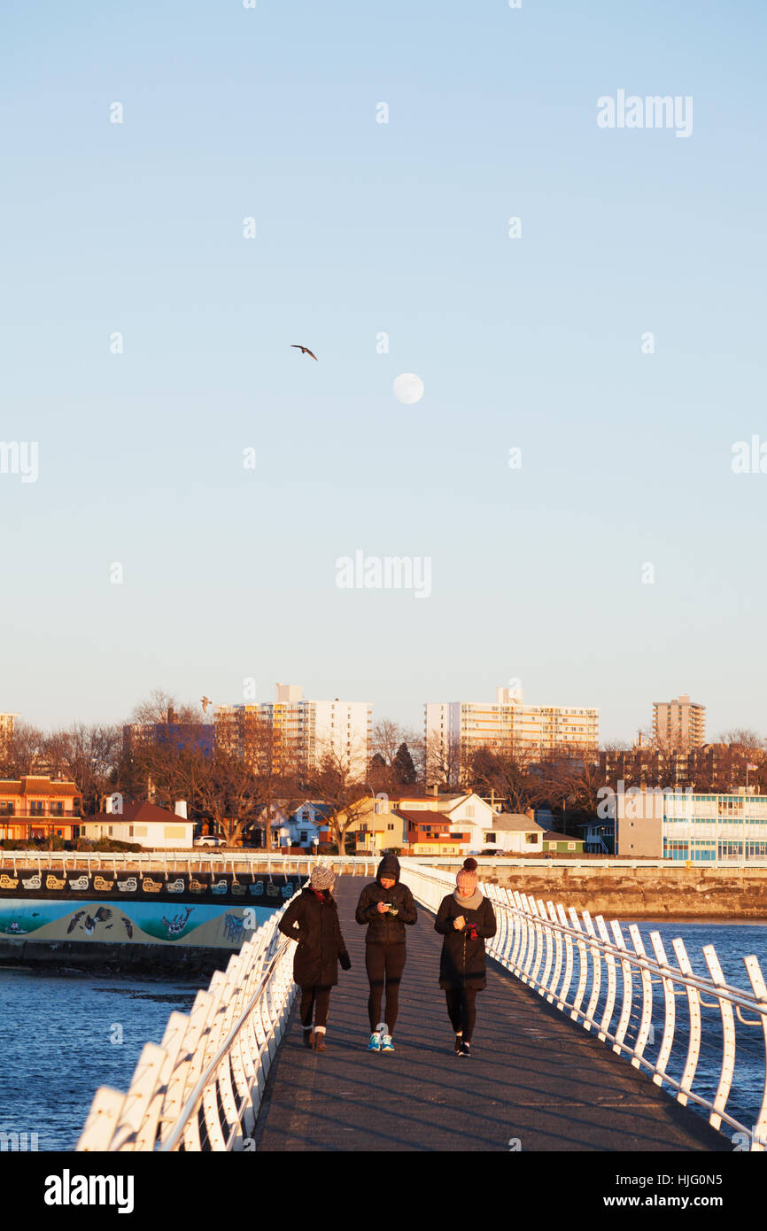 People walking at Ogden Point Pier, Victoria, BC, Canada Stock Photo ...