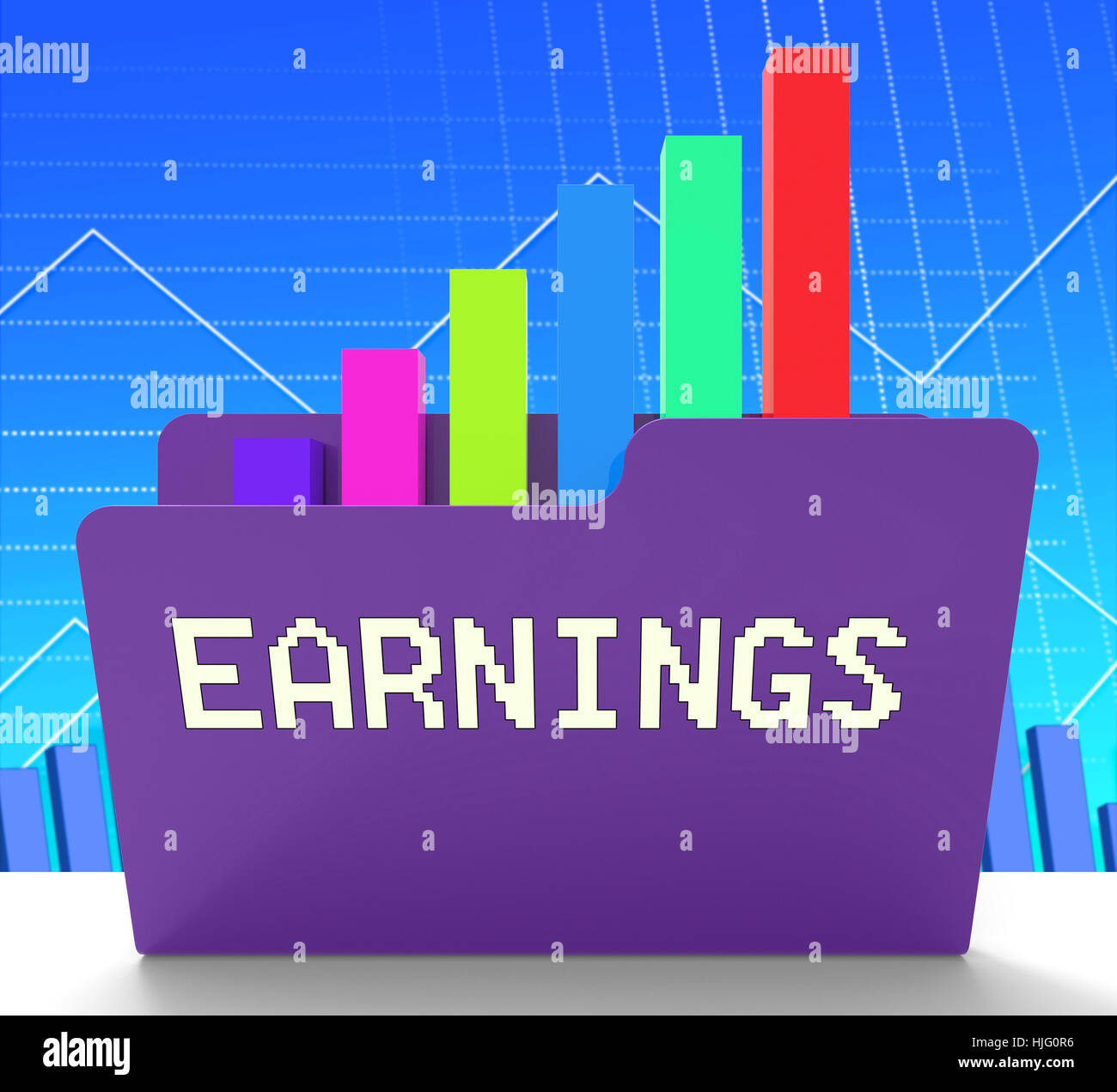 Earnings File Graph Indicating Business Graph And Paperwork 3d ...