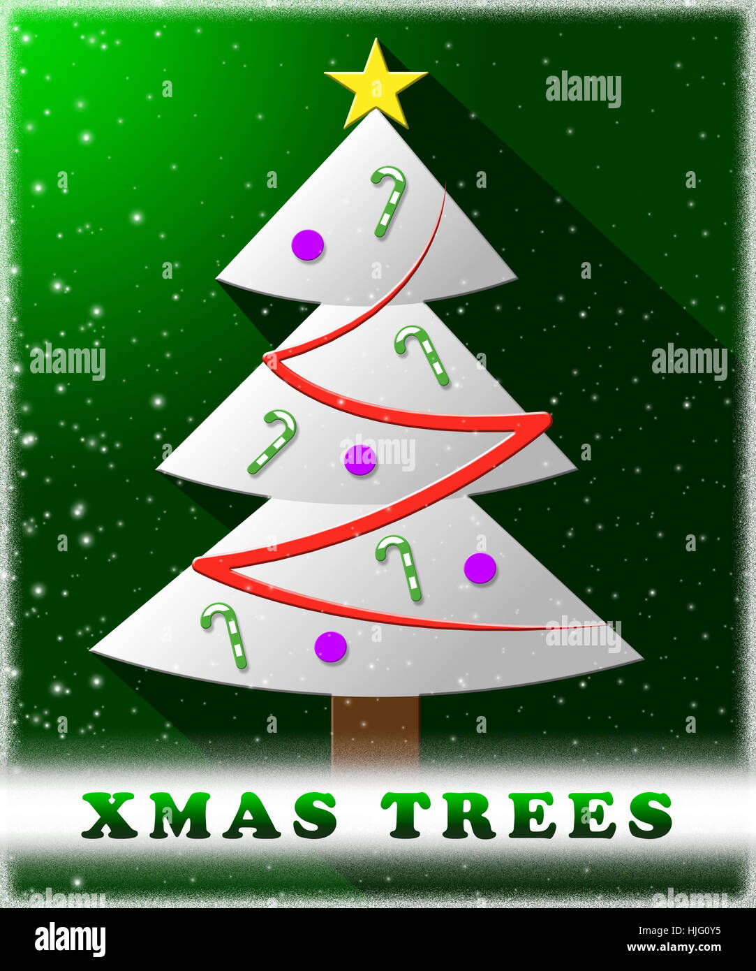 Xmas Trees Show Christmas Tree 3d Illustration Stock Photo - Alamy
