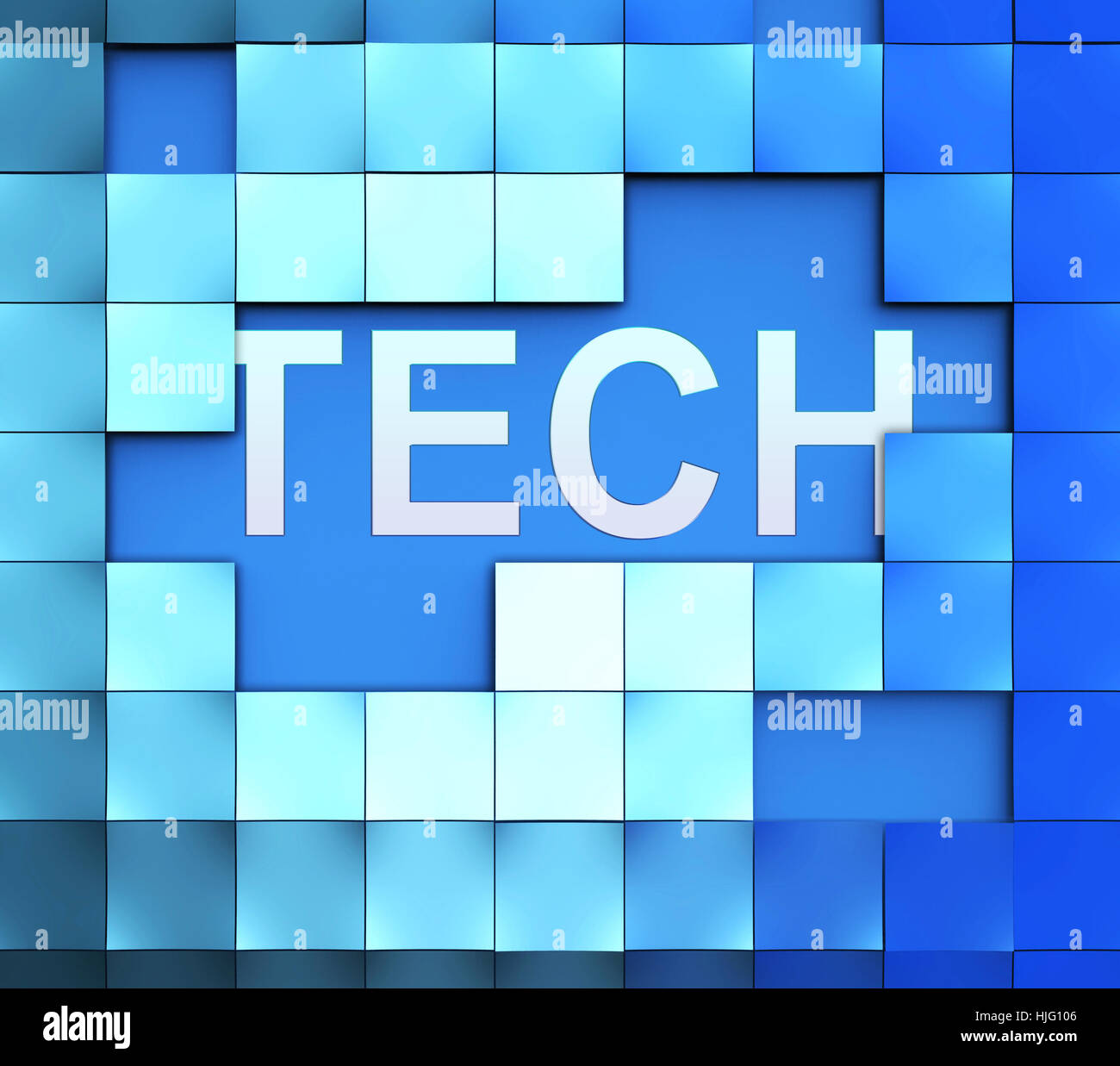 Tech Blocks Design Showing Technology Data And Computing Stock Photo ...