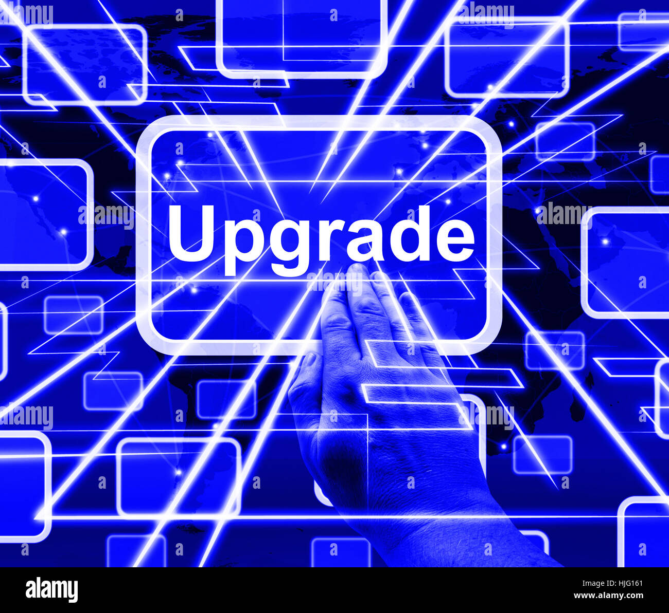 Upgrade Button Showing Software Updates To Improve Applications 3d ...