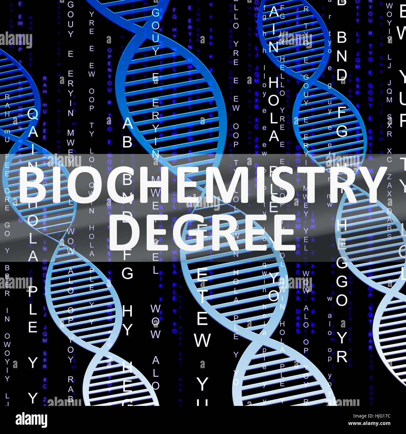 Biochemistry Degree Helix Shows Biotech Qualification 3d Illustration ...