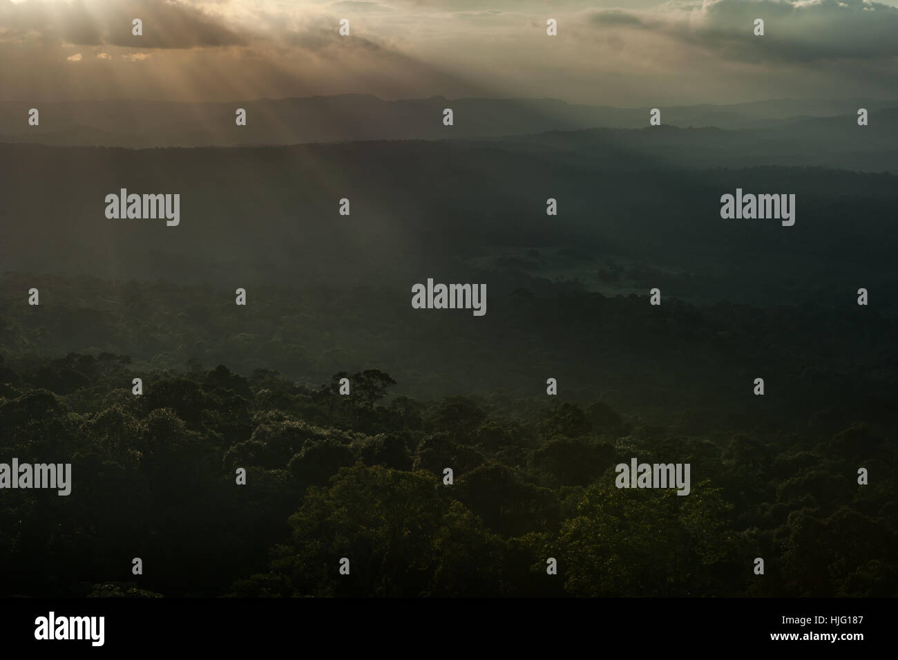 Beautiful sky at top view mountain in evening ,Khao Yai National Park ...