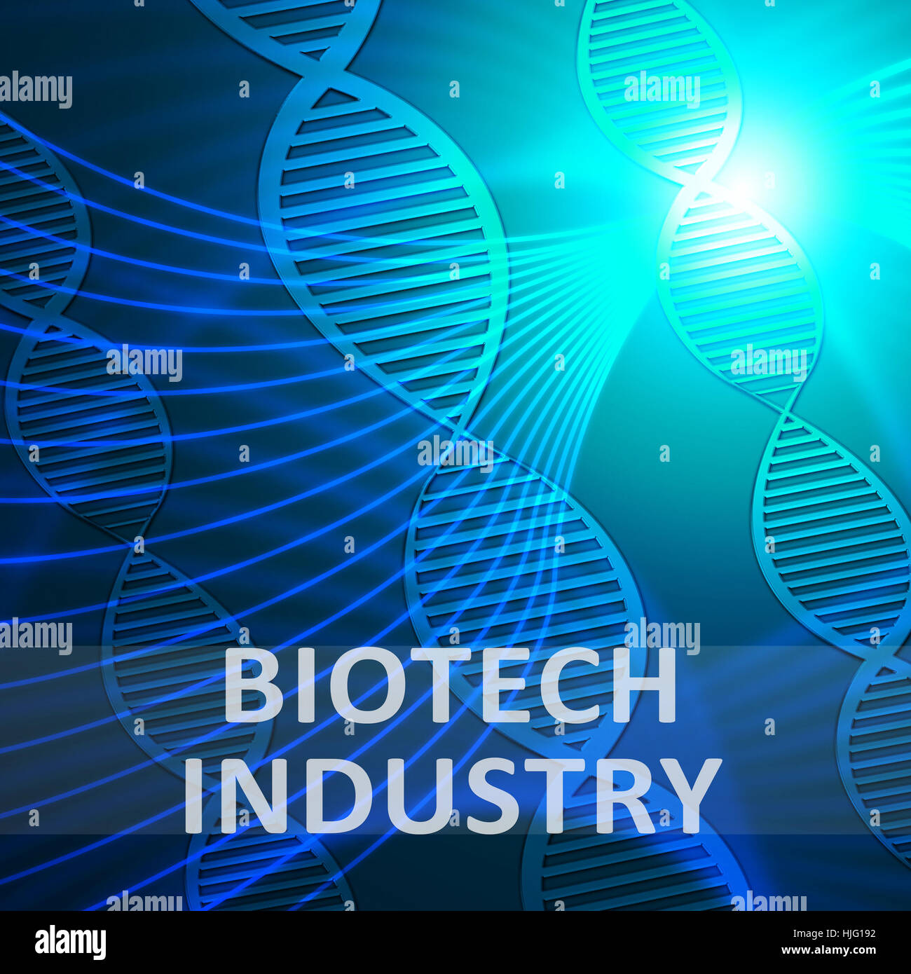 Biotech Industry Helix Showing Genetic sector 3d Illustration Stock ...