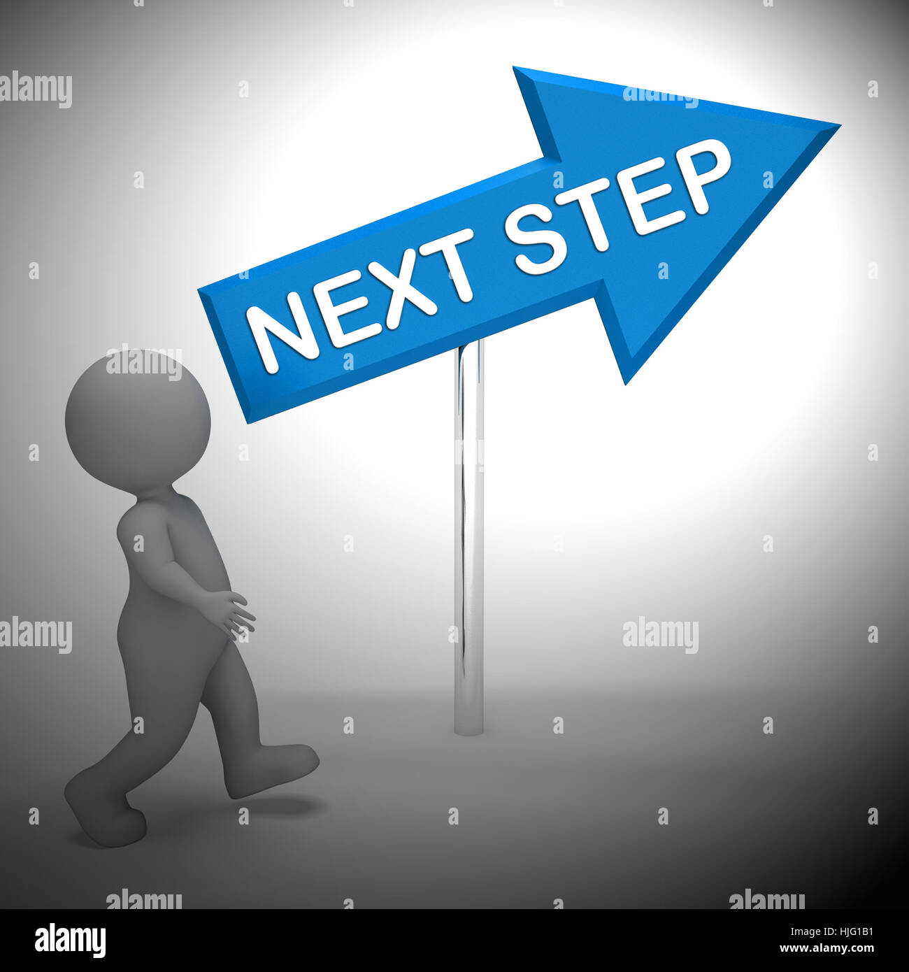 Next Step Arrow Sign Represents Journey And Progression 3d Rendering ...