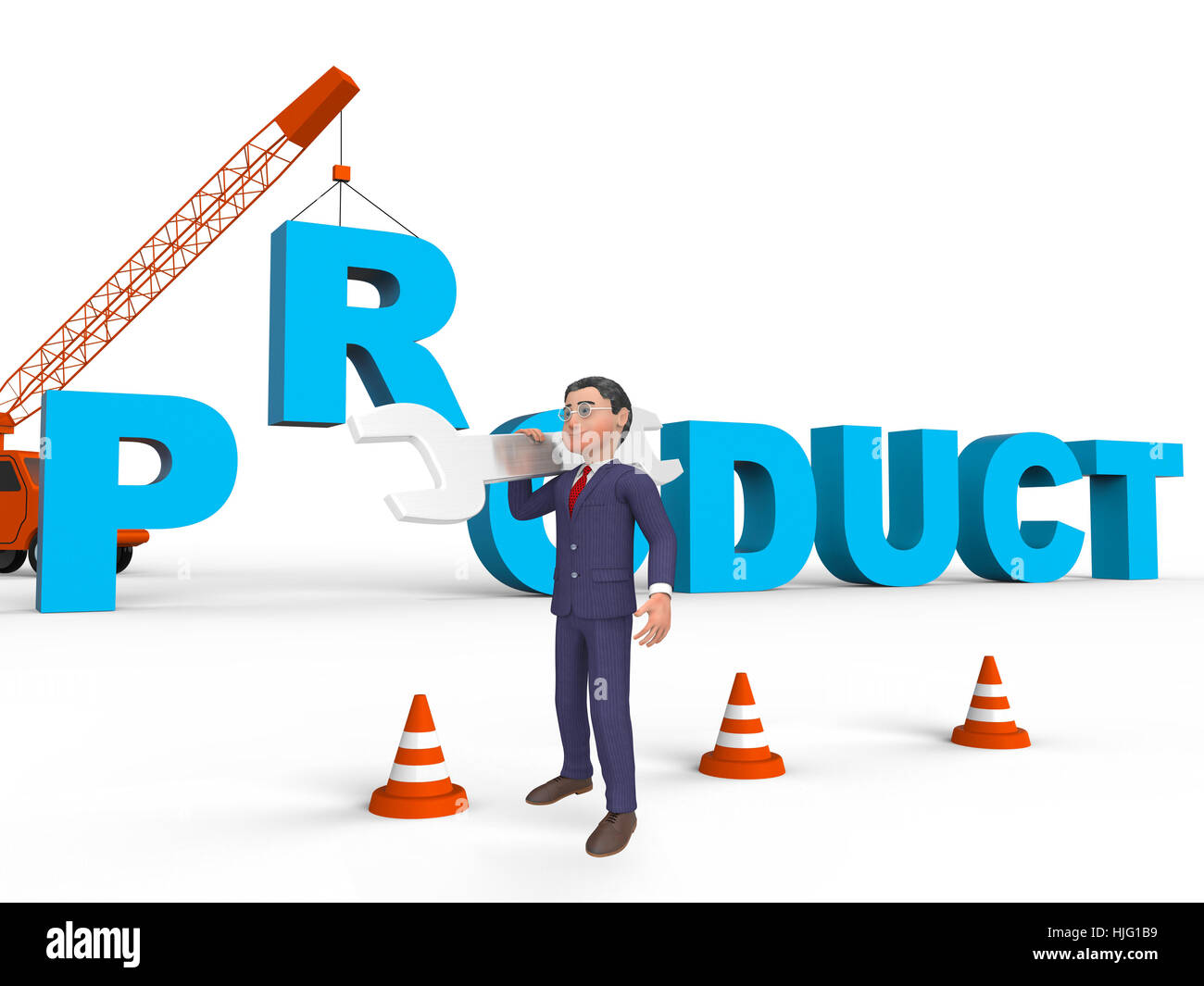 Make Product Character Representing Trade Manufacturing 3d Rendering ...