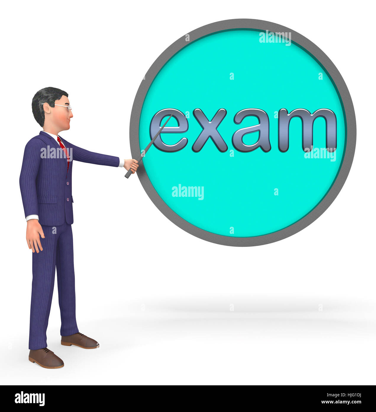 Exam Button Sign Represents University Tests 3d Rendering Stock Photo ...