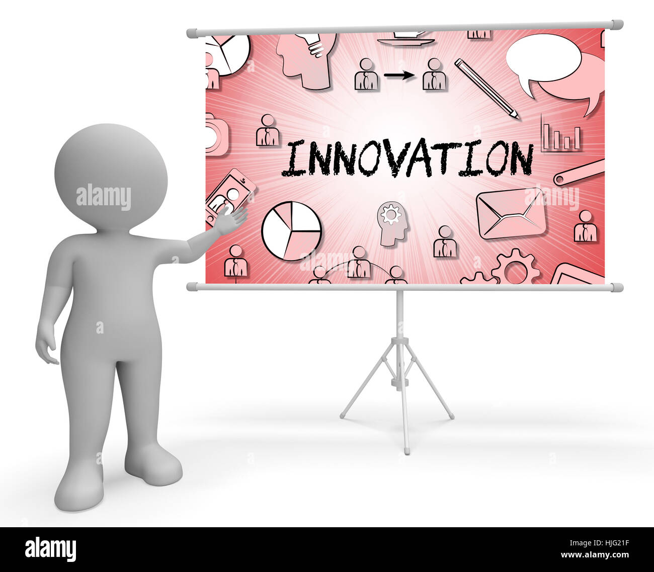 Innovation Icons Character Indicating Innovating Transformation And ...