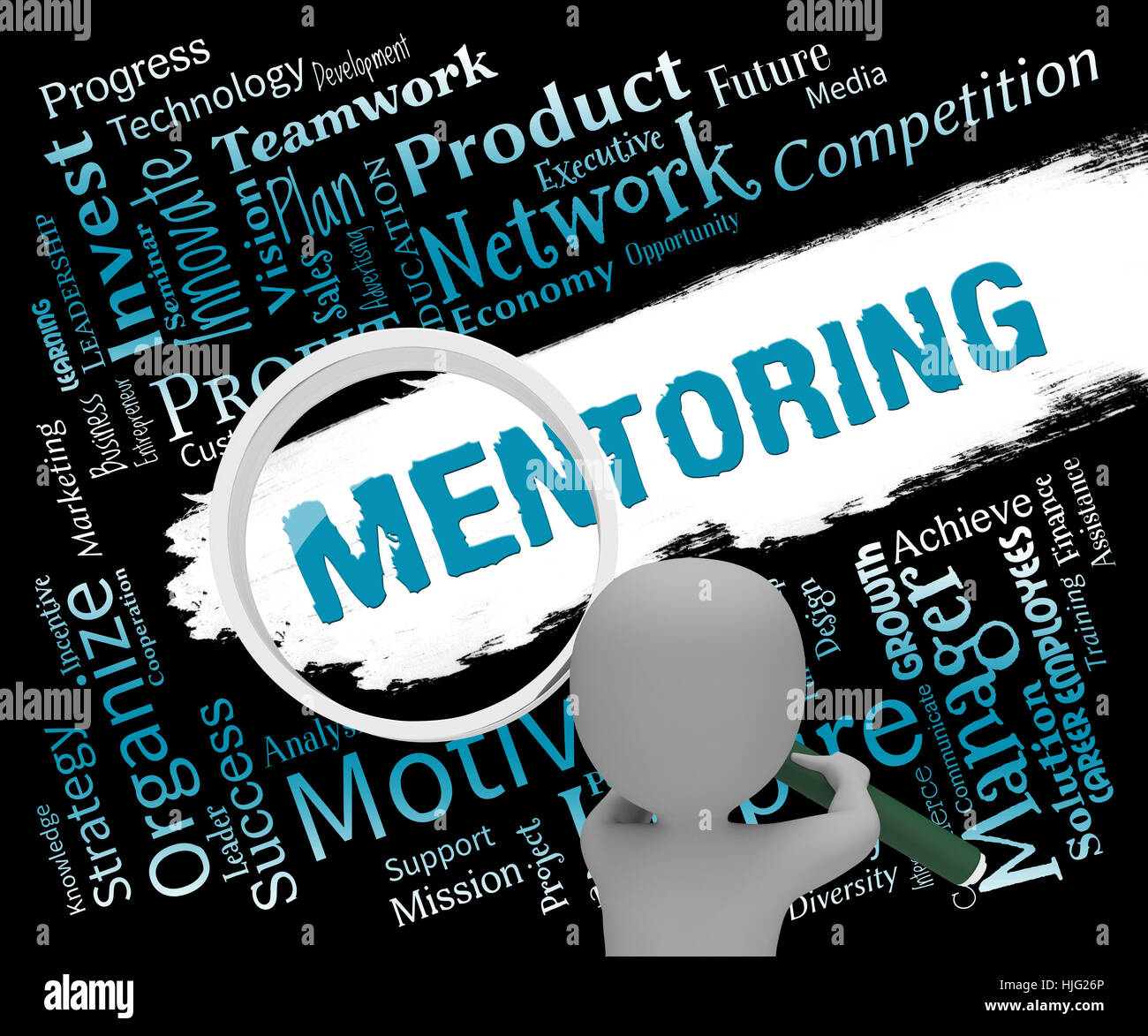 Mentoring Words Character Showing Adviser Councellor And Consultant 3d Rendering Stock Photo - Alamy