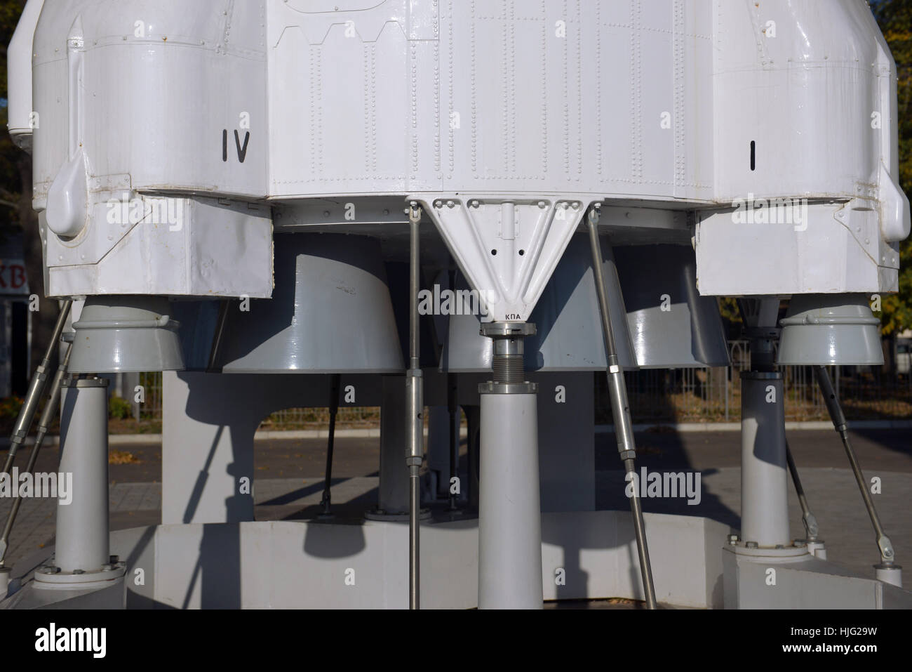 Spacecraft and space transport stands in rocket garden Stock Photo - Alamy