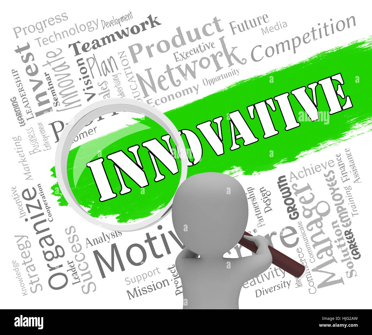 Innovative Words Character Representing Creative Breakthrough And Ideas ...