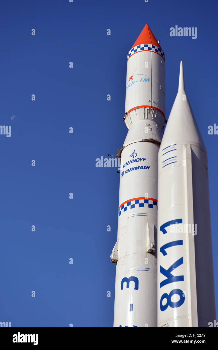 Spacecraft and space transport stands in rocket garden Stock Photo - Alamy