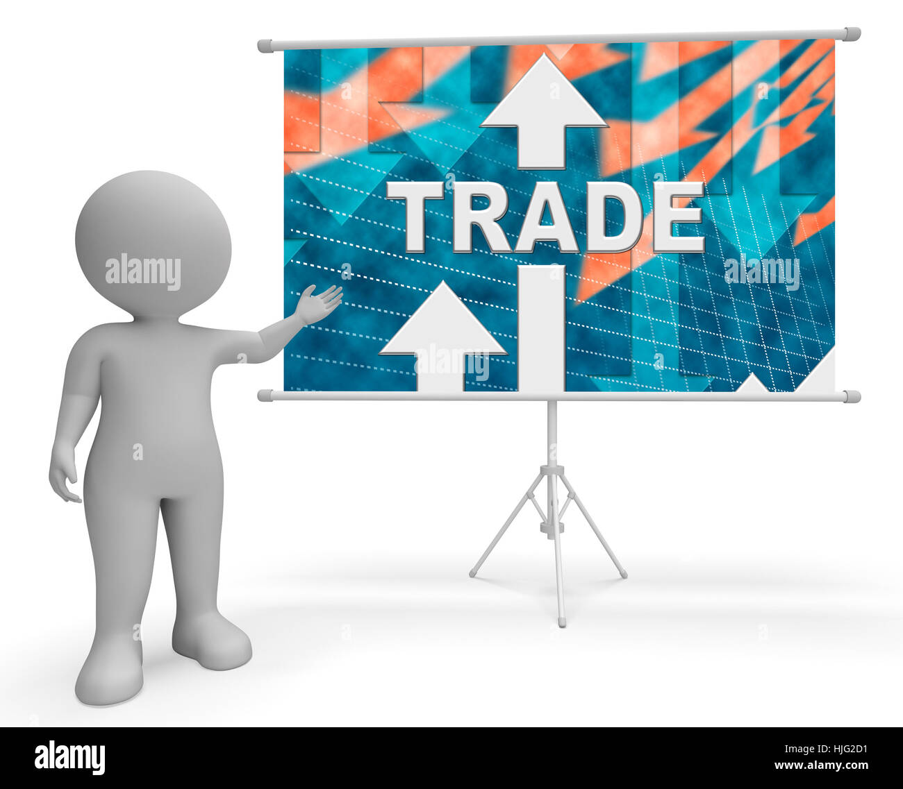 Trade Graph Character Meaning Selling Business And Ecommerce 3d ...