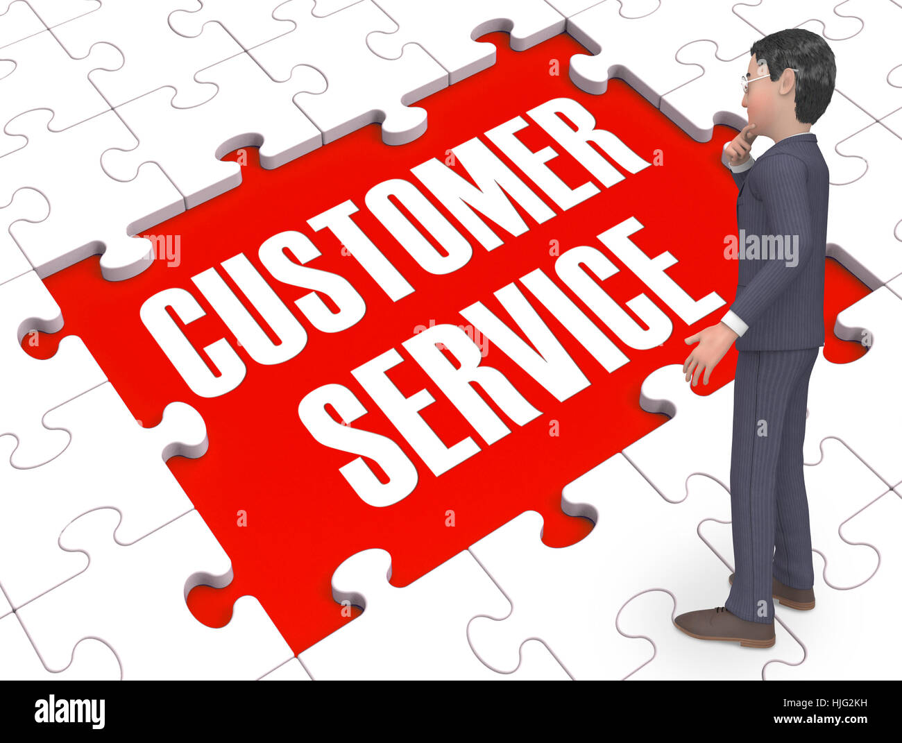 Customer Service Puzzle Showing Support And Help 3d Rendering Stock ...