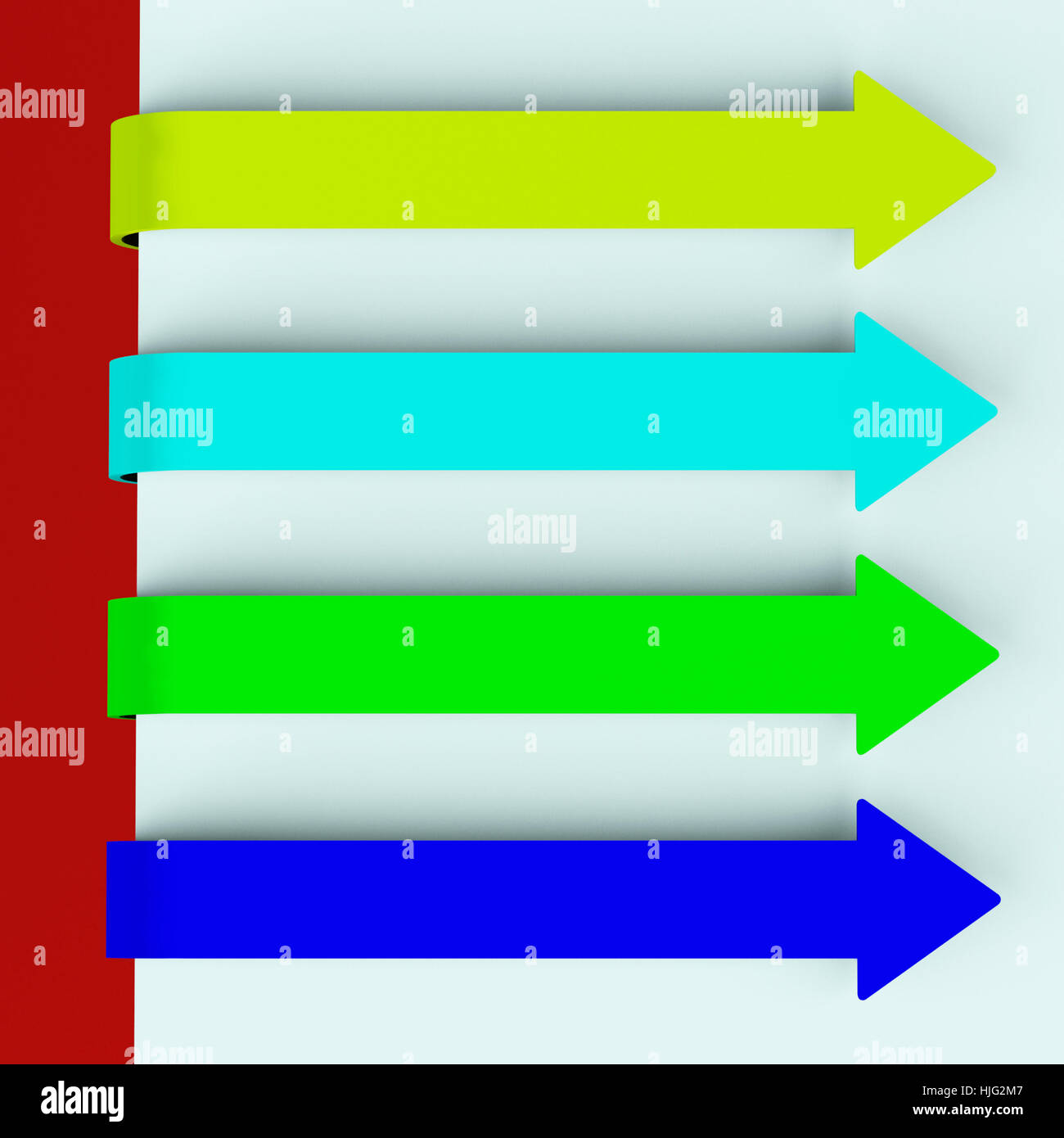 Four Multicolored Long Arrow Tabs Over Paper For Menu Lists Or Notes 3d ...