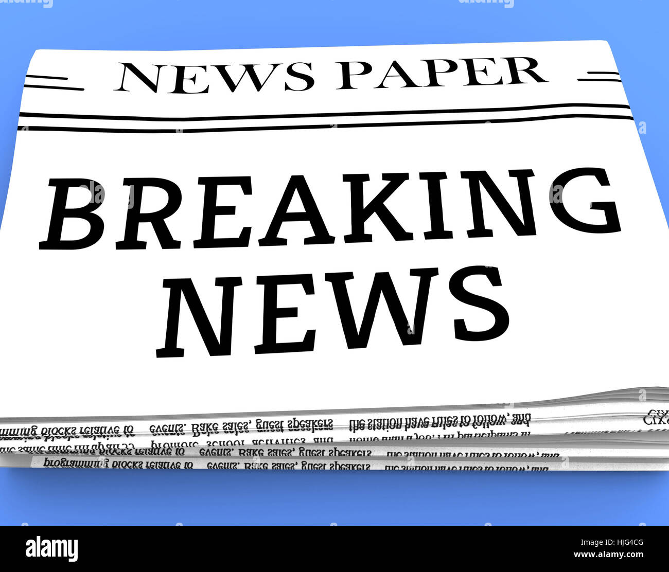Breaking News Newspaper Means Current Newspapers 3d Rendering Stock ...