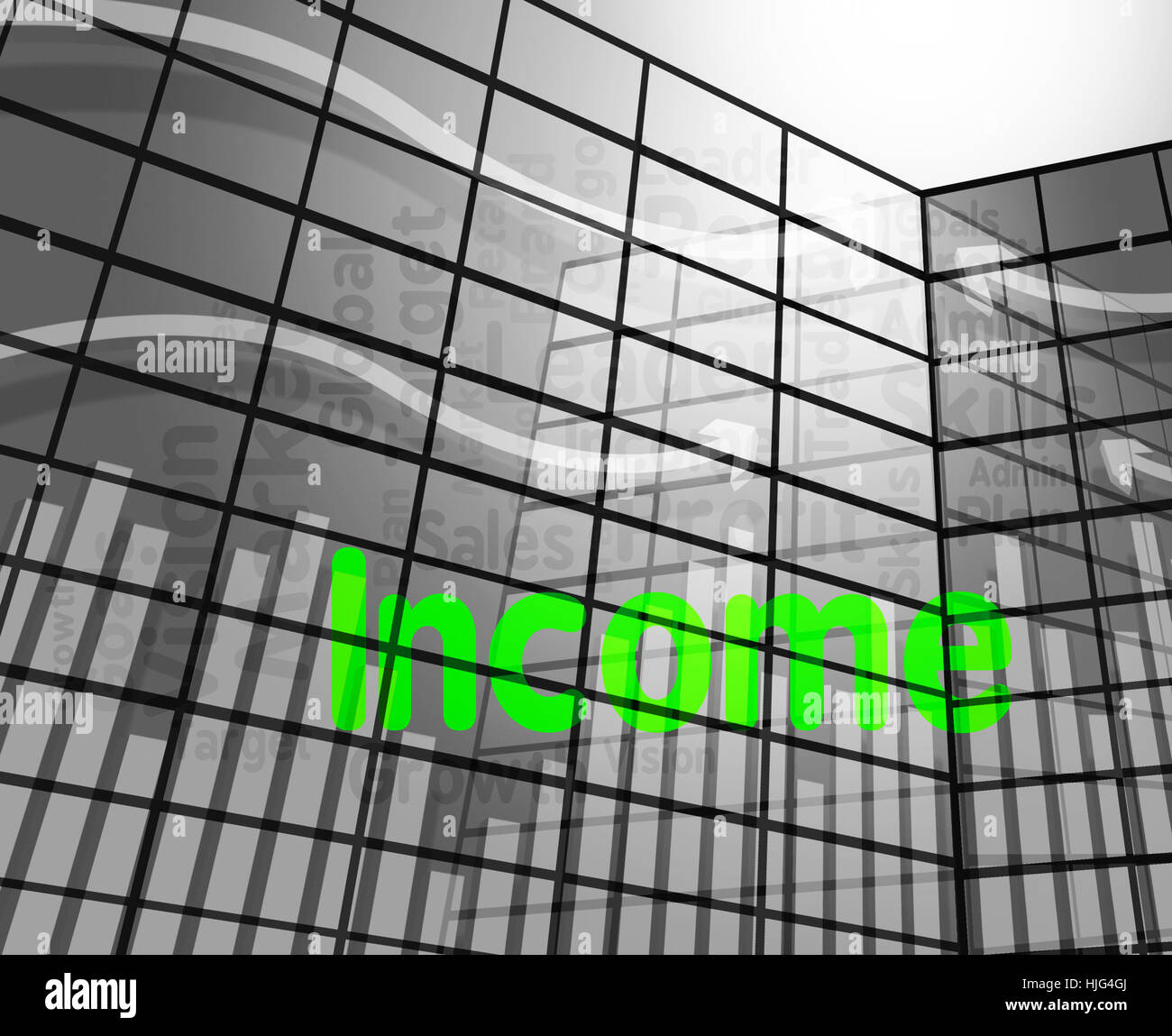 Income Word Graph Means Salary Earns And Earning Stock Photo - Alamy