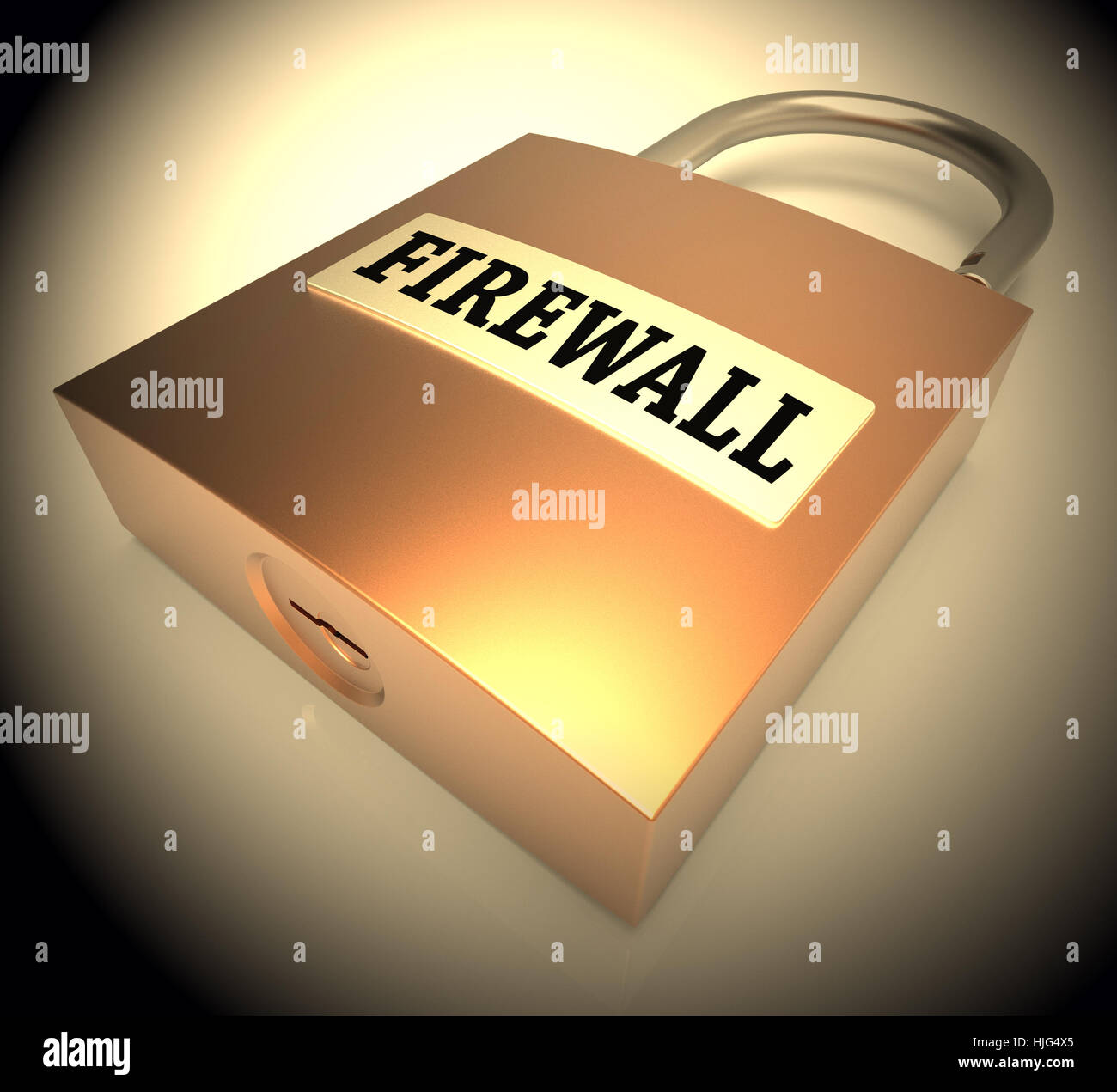 Firewall Padlock Means Safe Protected 3d Rendering Stock Photo - Alamy