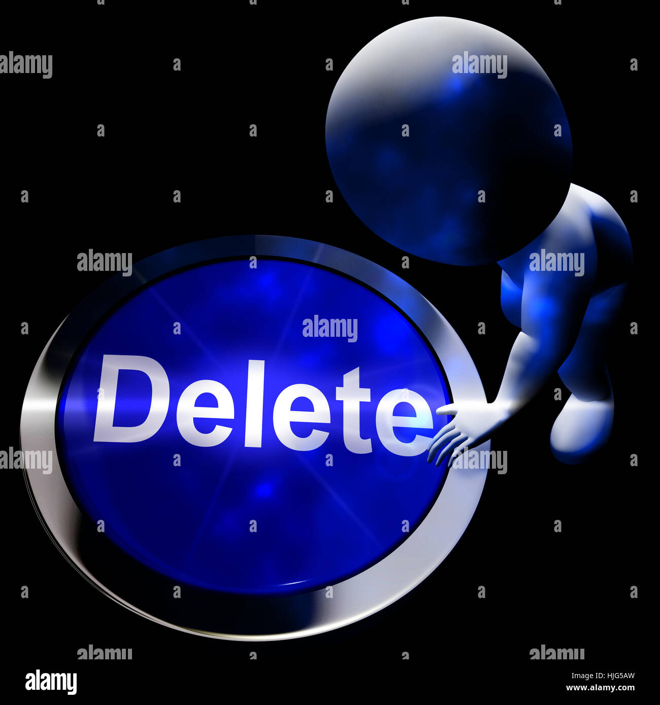 Delete Button For Erasing And Deleting Trash 3d Rendering Stock Photo ...