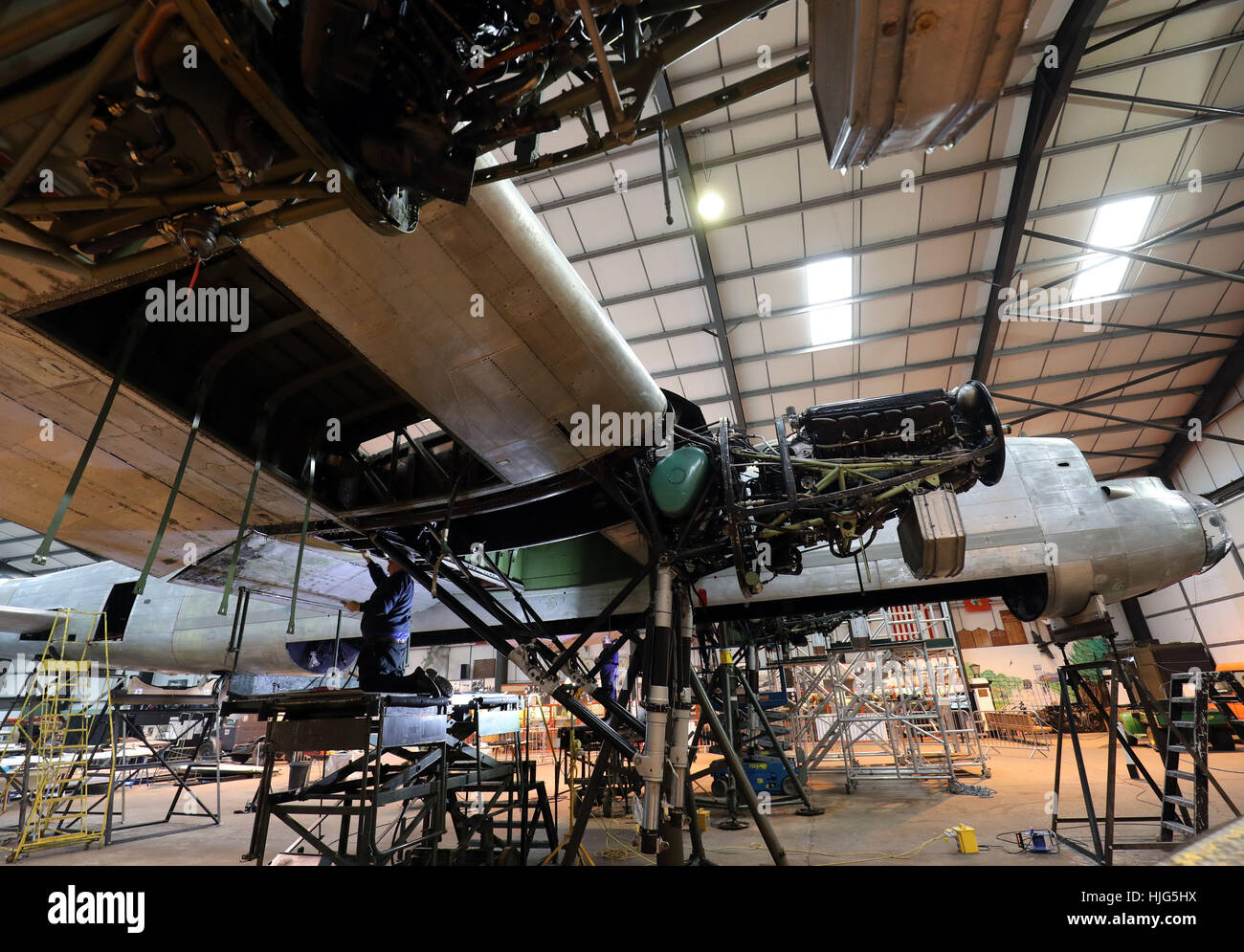 General view of the Avro Lancaster NX611 'Just Jane' as restoration ...
