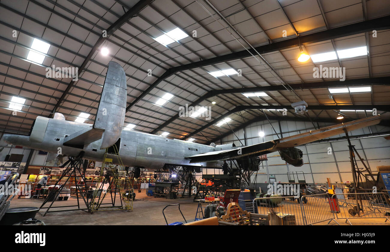 General view of the Avro Lancaster NX611 'Just Jane' as restoration ...