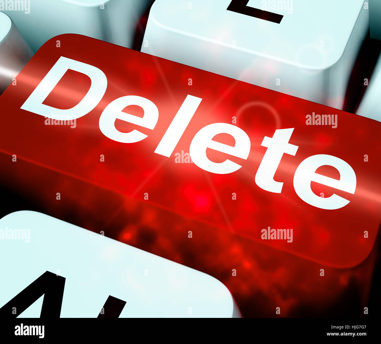 Delete Key In Blue To Erase Trash Or Garbage 3d Rendering Stock Photo ...