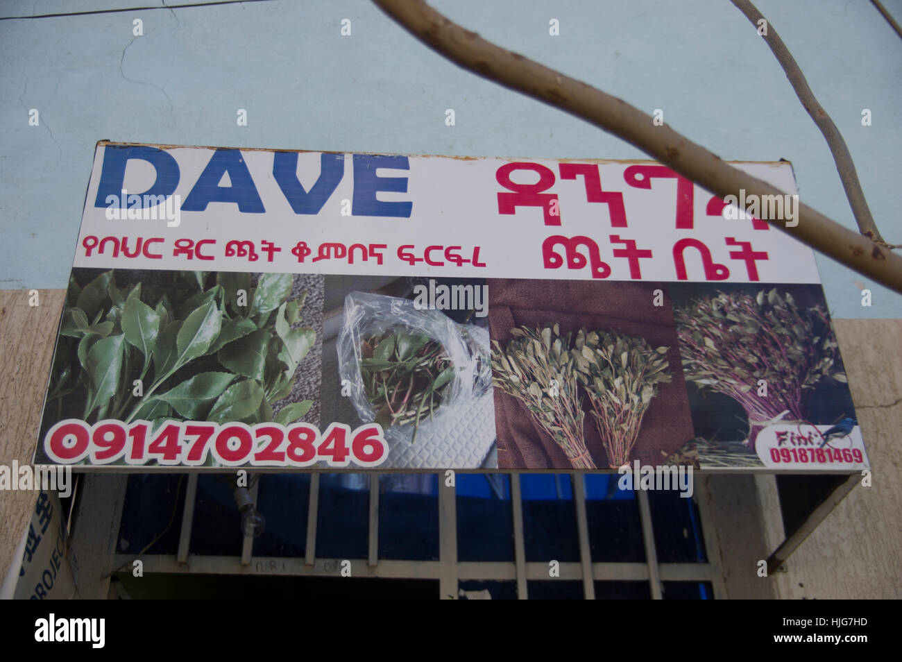 Dave khat house with an Ethiopian mobile phone number, selling the drug ...