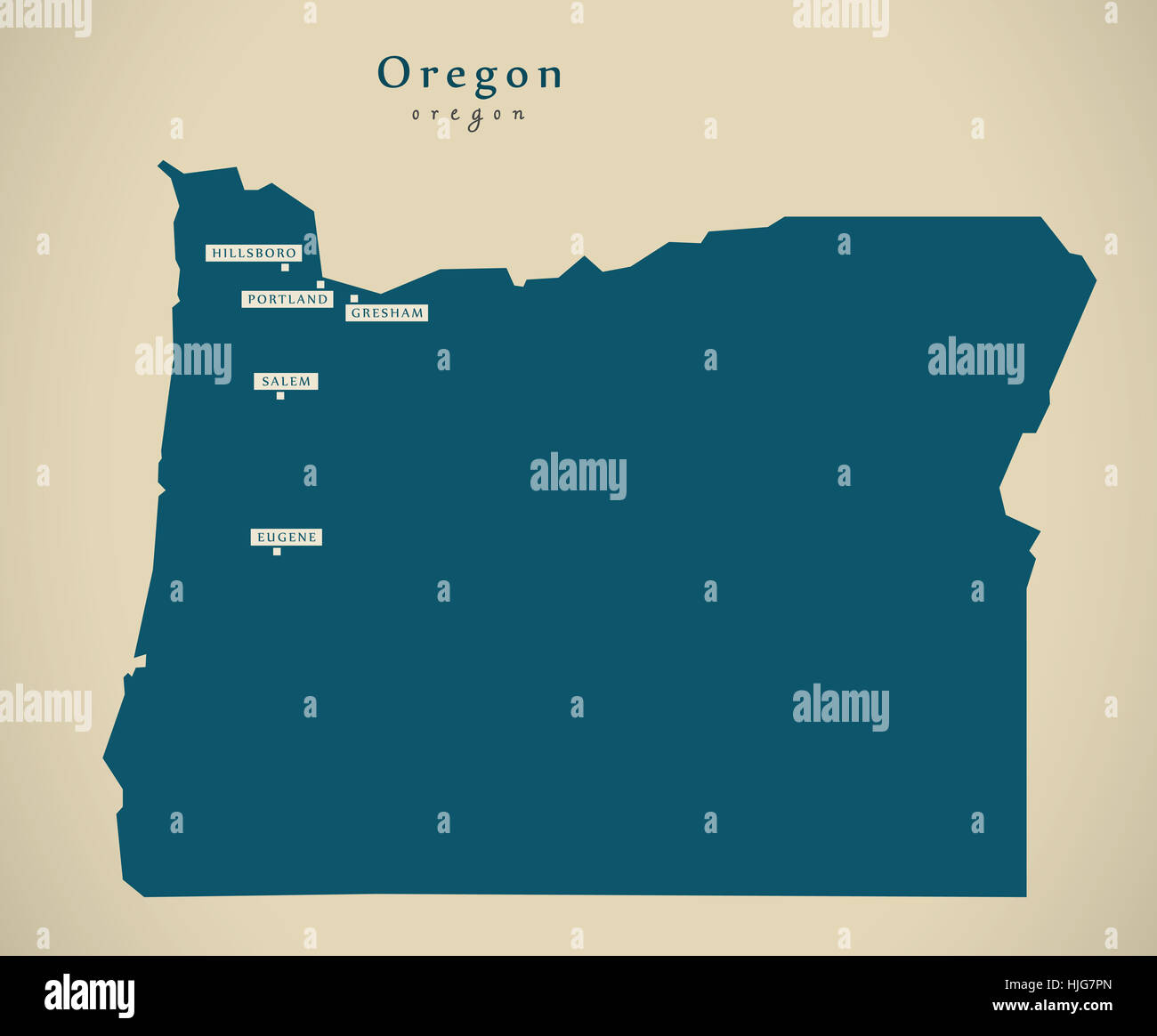 Oregon map usa hi-res stock photography and images - Alamy